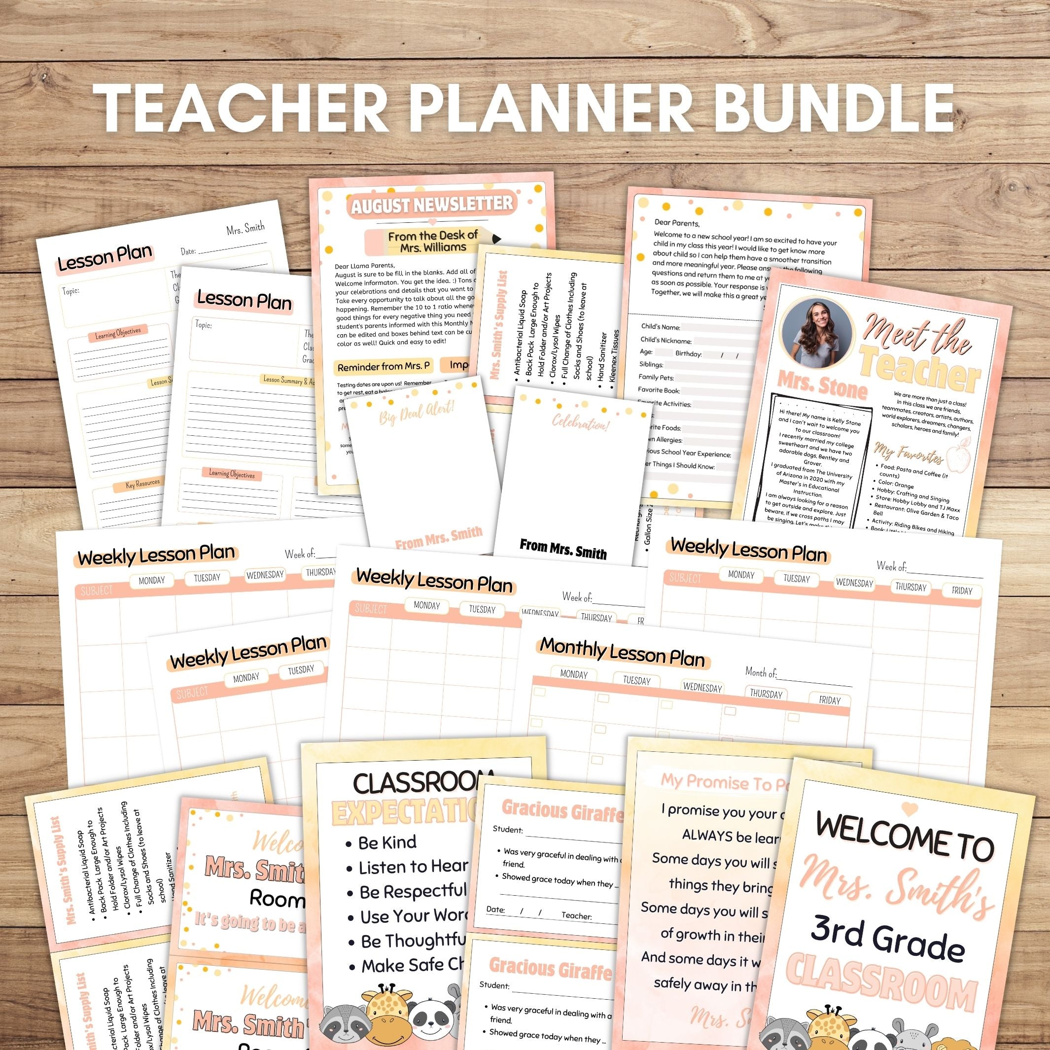 Sunset Teacher Planner Bundle – Simple Desert Designs