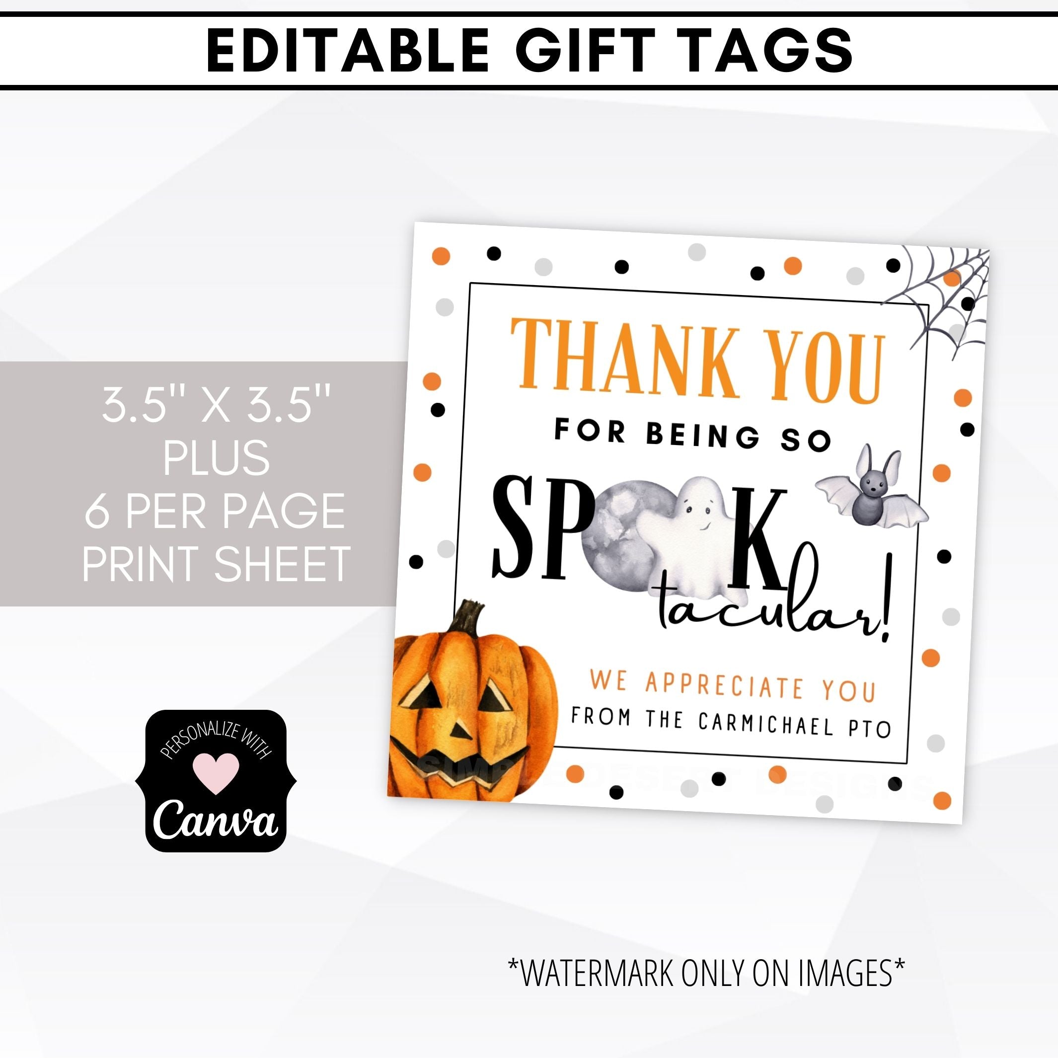 Printable Halloween Tags Pumpkins