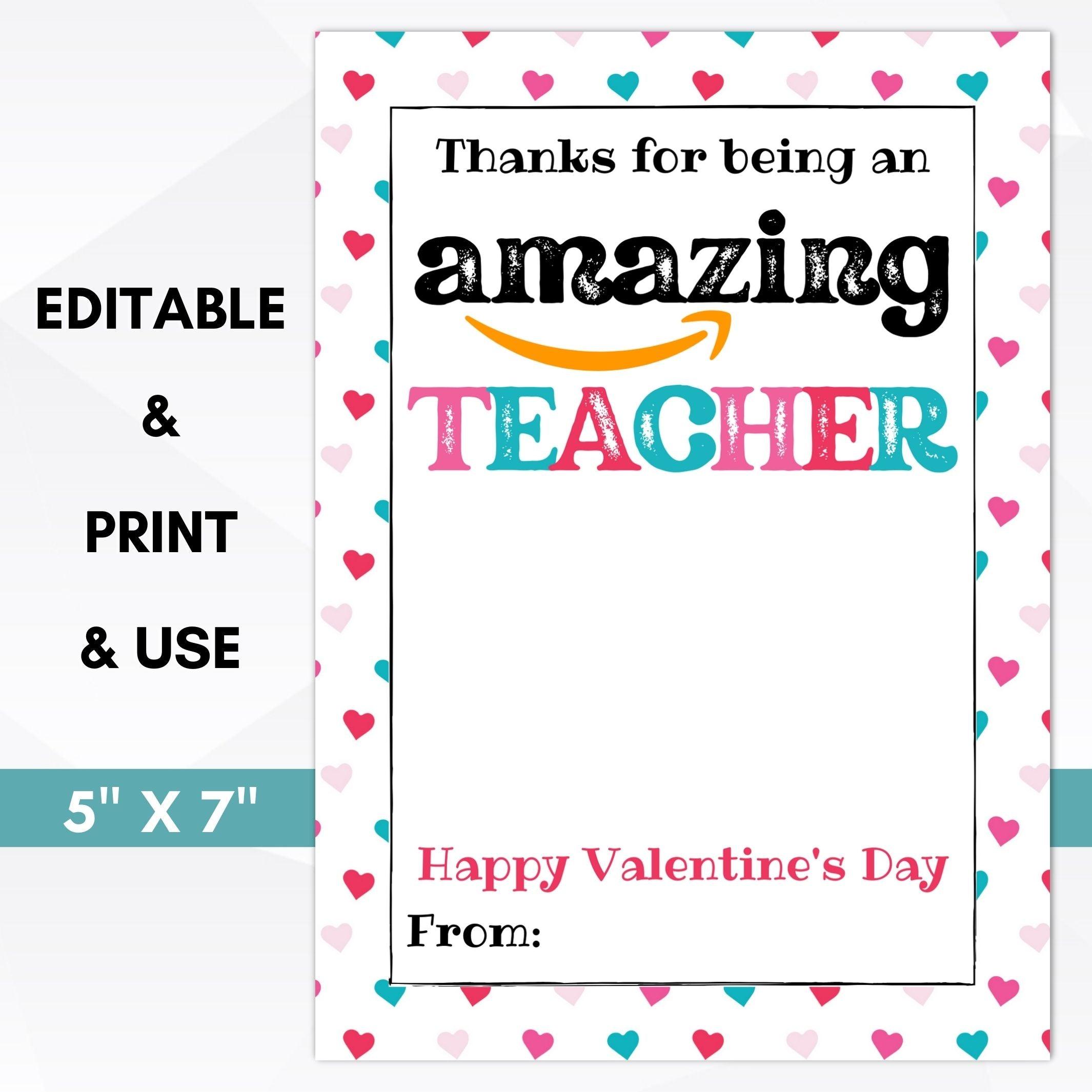 Editable Amazing Teacher Gift Card Holder – Simple Desert Designs