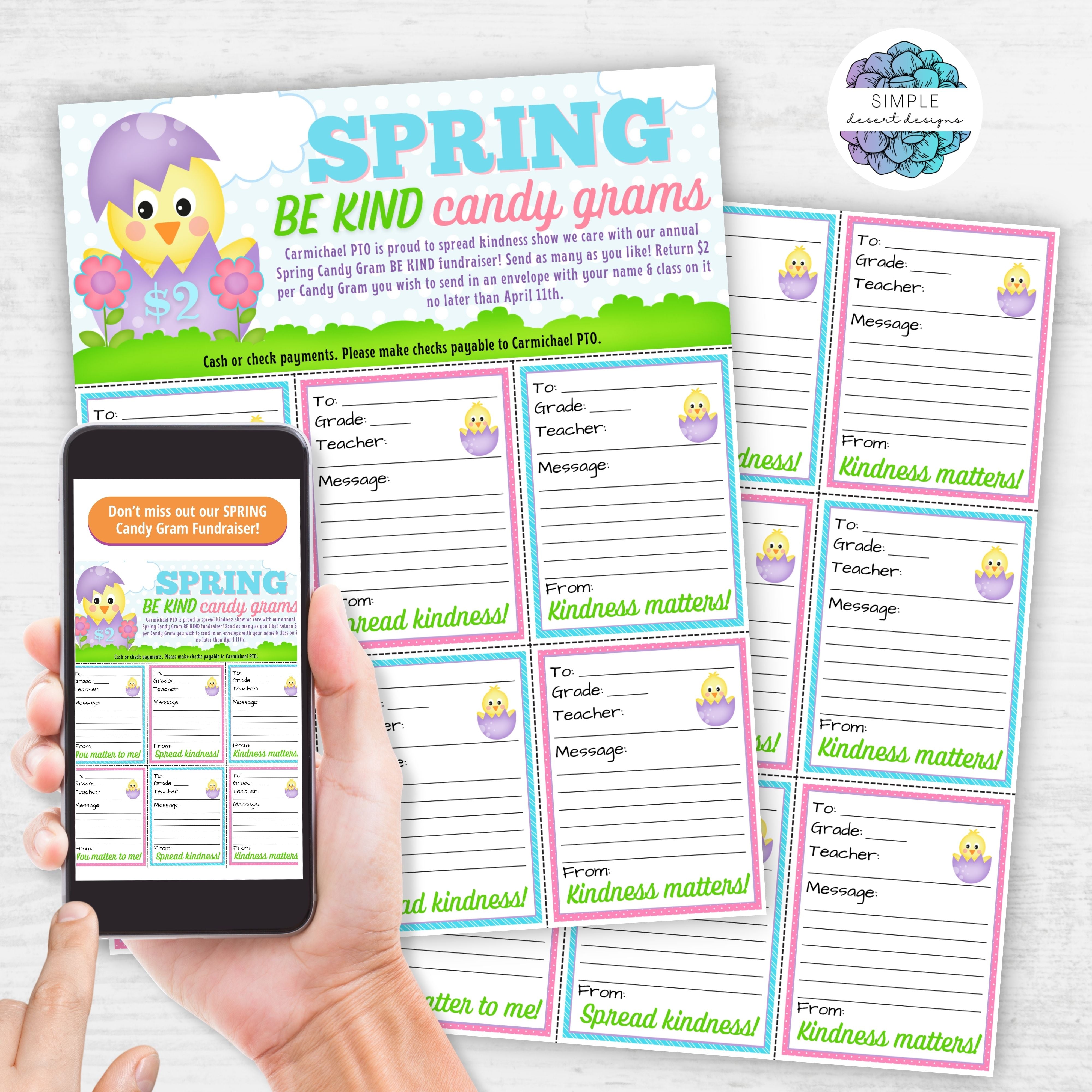 Be Kind Spring Candy Grams – Simple Desert Designs