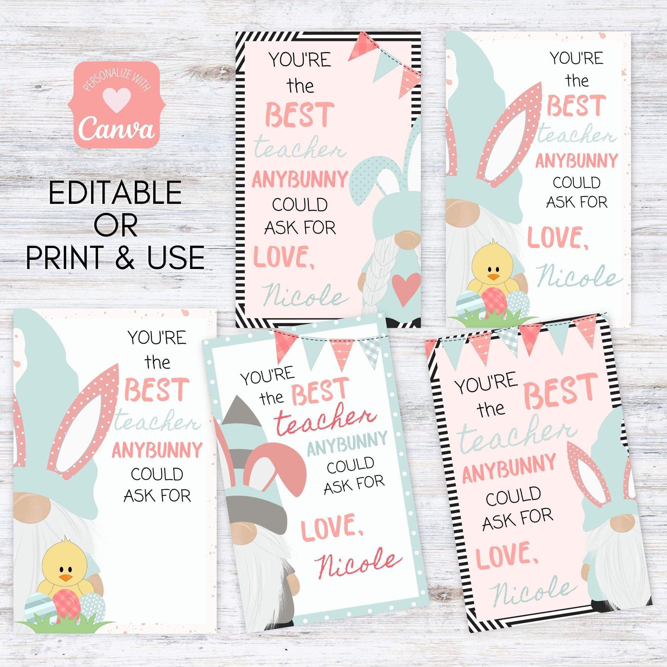 Teacher Appreciation Easter Favor Tag – Simple Desert Designs