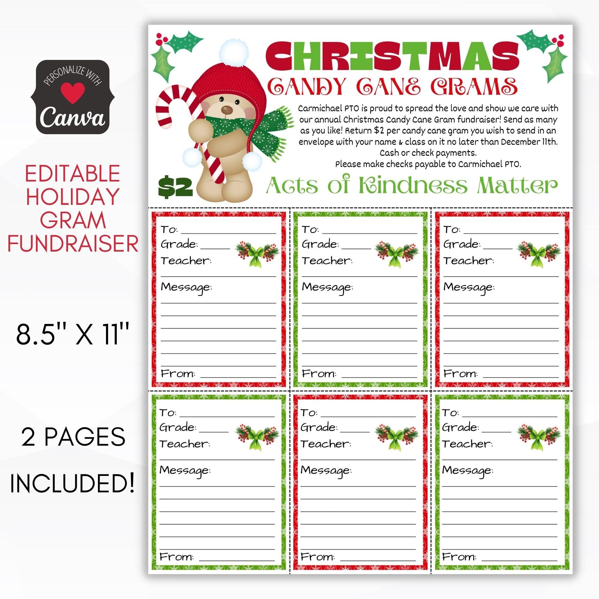 Candy Cane Grams Fundraiser Sheet – Simple Desert Designs