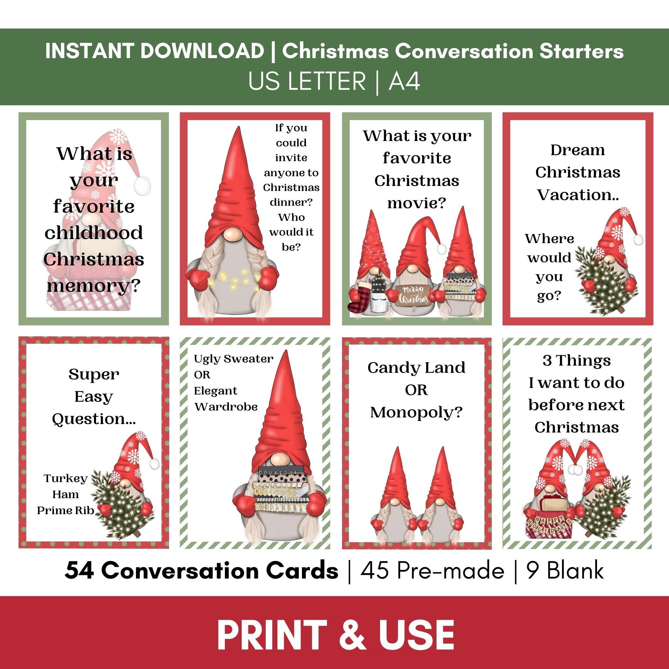 Cute Christmas Conversation Starter Cards – Simple Desert Designs