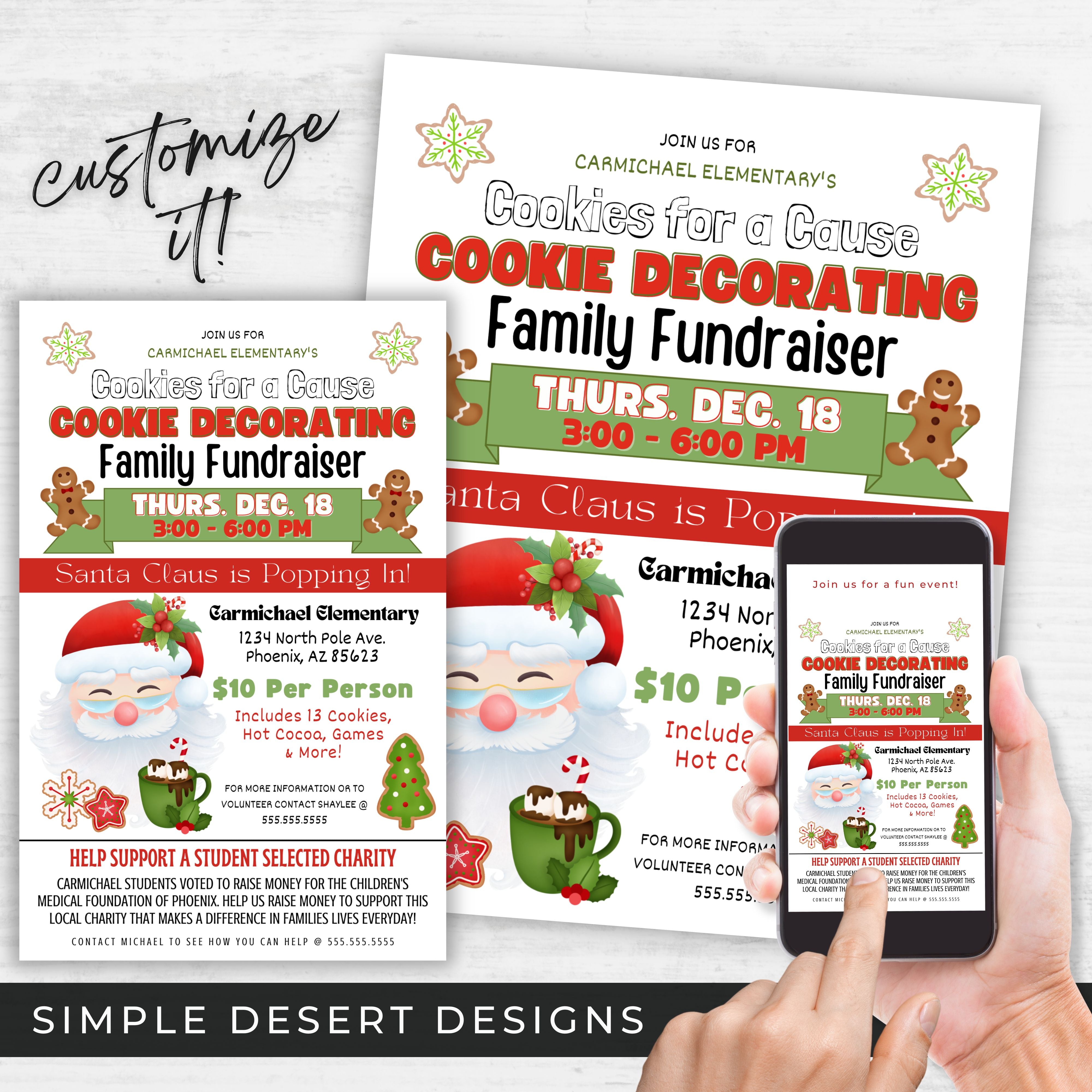 Christmas Cookie Fundraiser Flyers Set – Simple Desert Designs