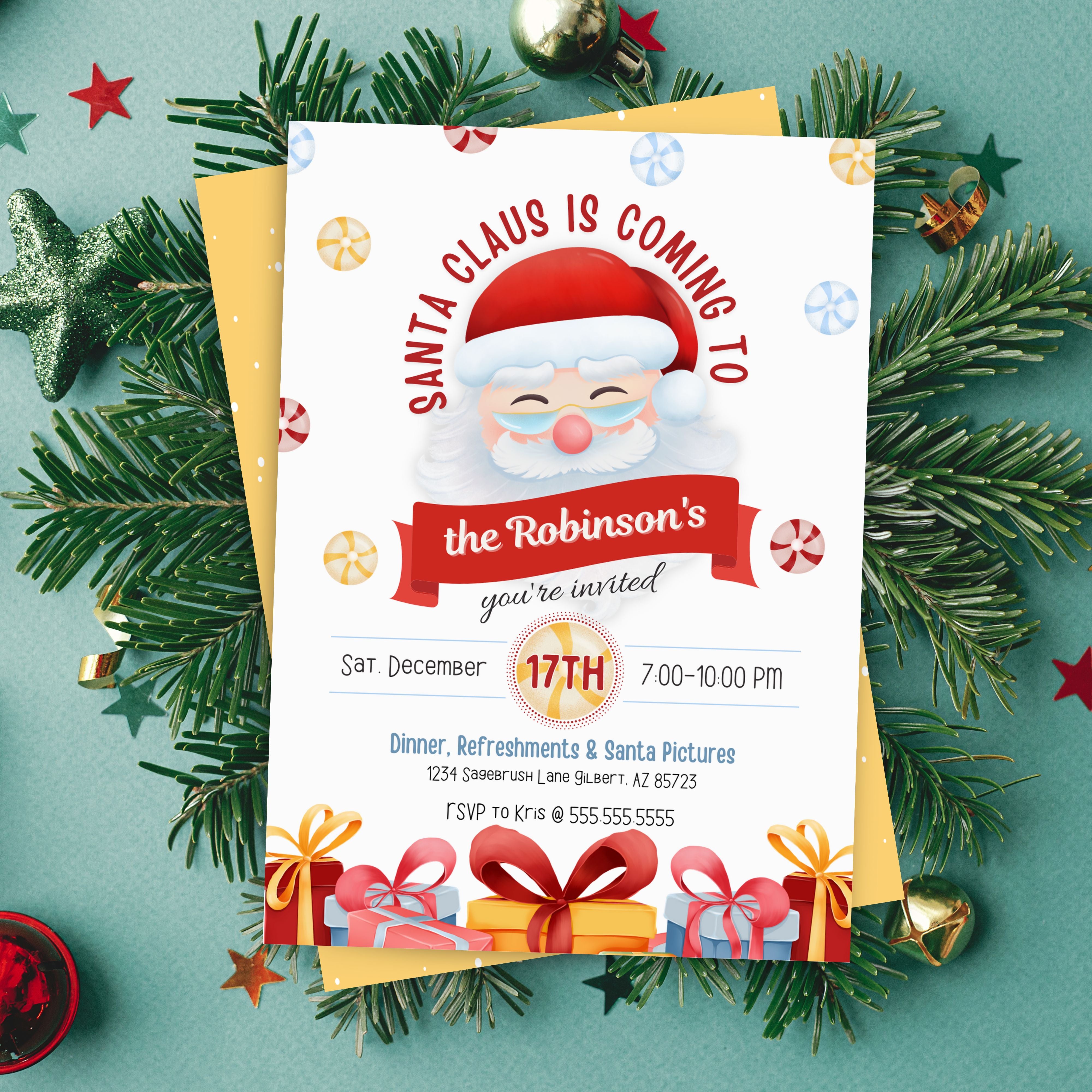 Printable Christmas Templates Invitations Idea Santa Christmas Very
