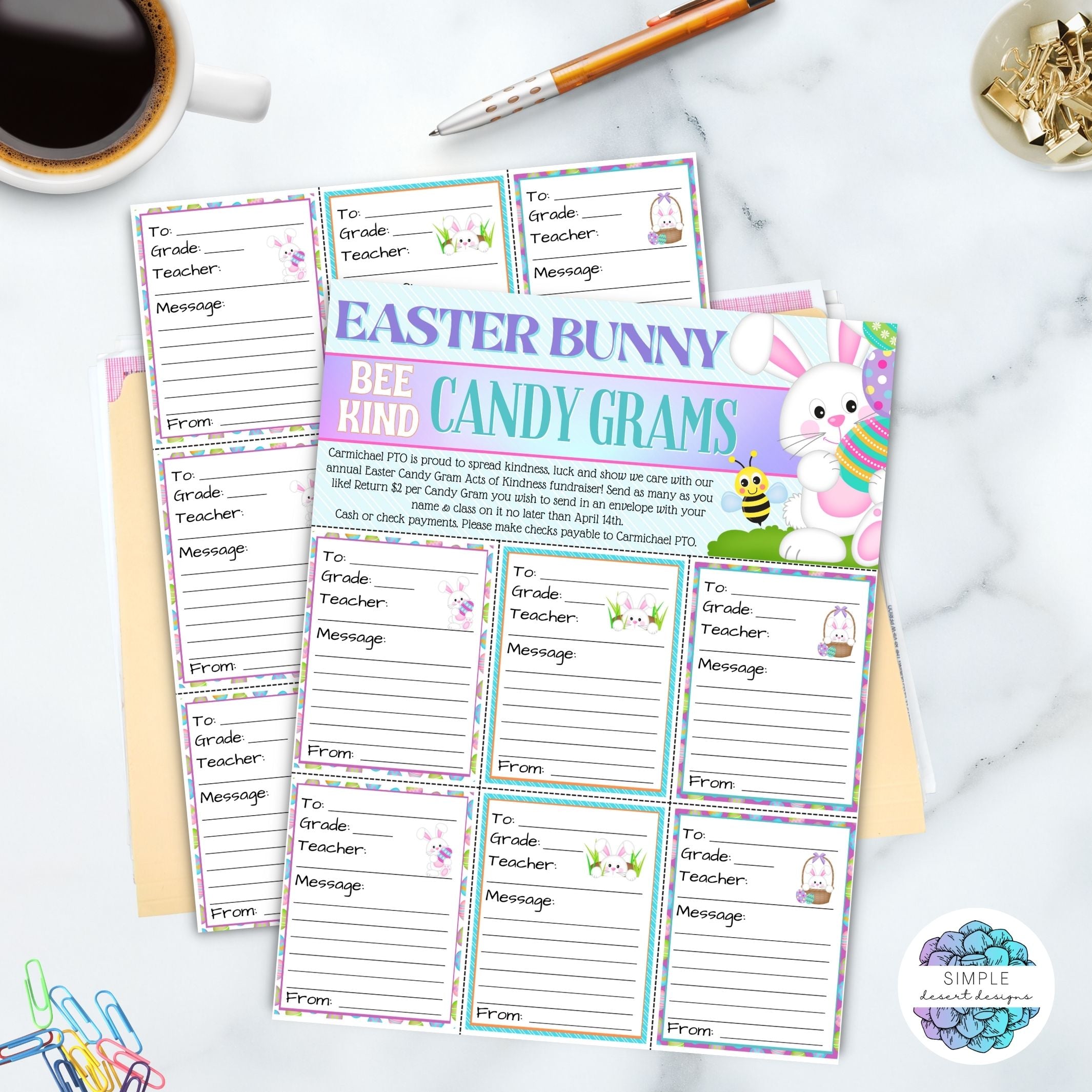 Easter Bunny Candy Grams Fundraiser – Simple Desert Designs