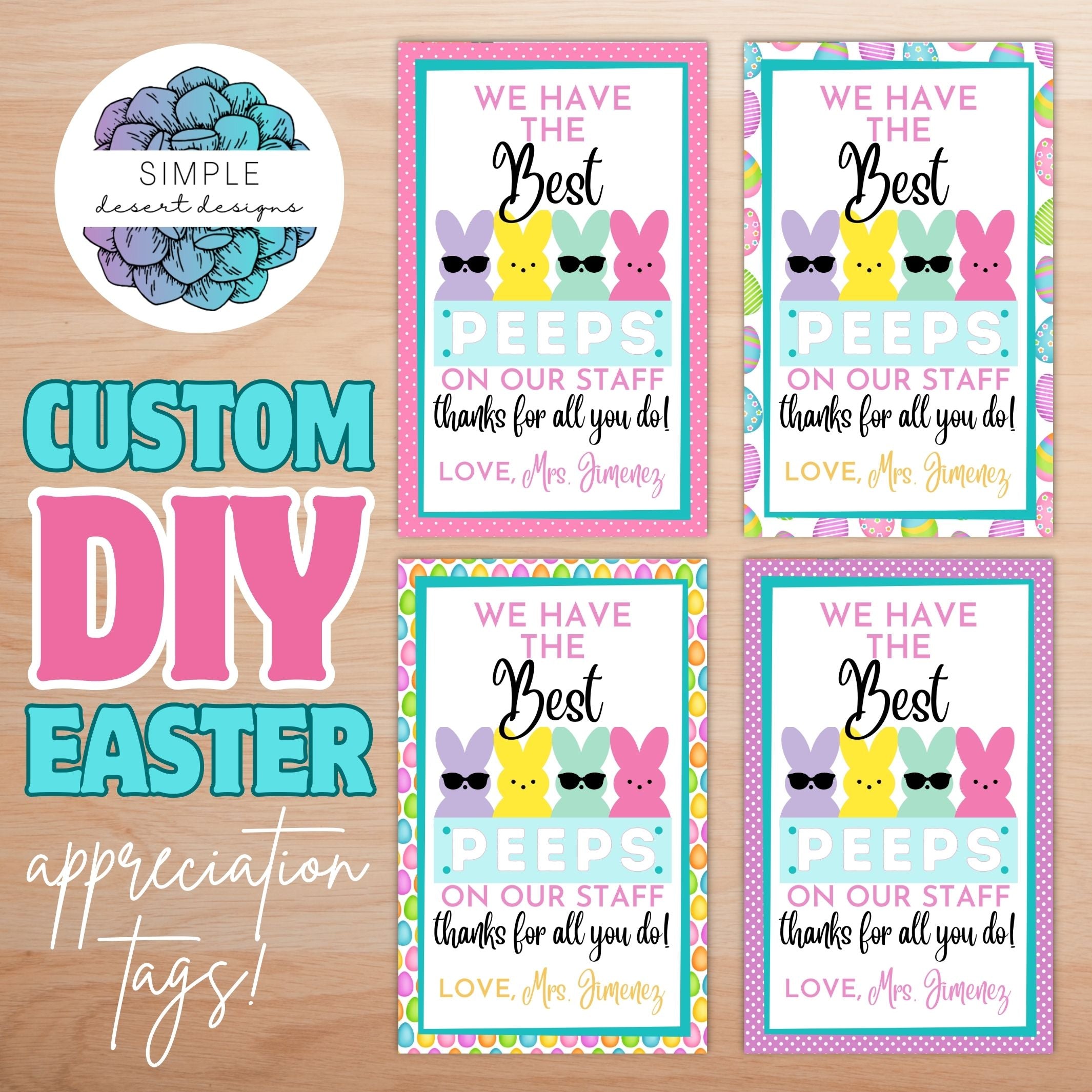Best Peeps Teacher Appreciation Gift Tag – Simple Desert Designs