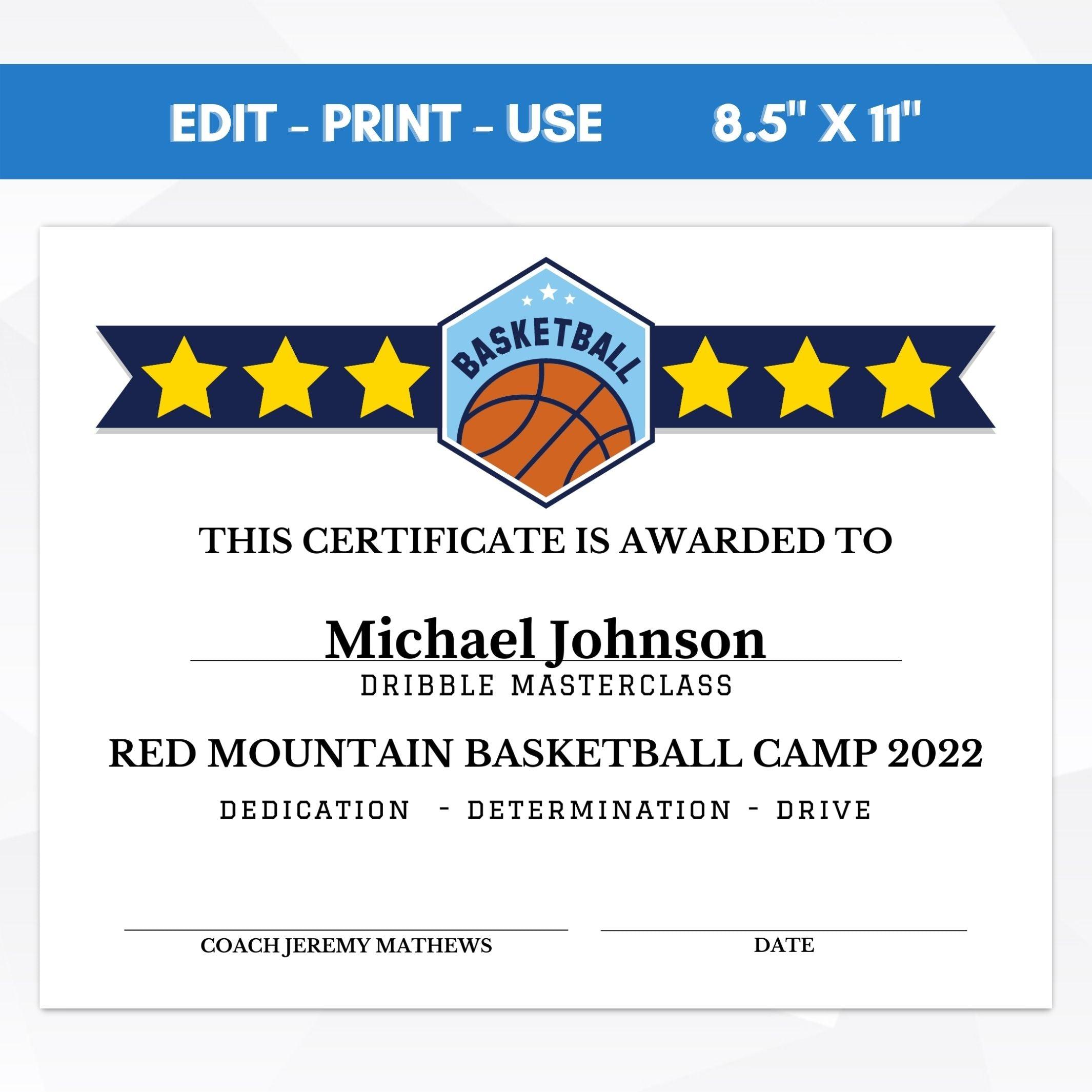 Basketball Award Templates