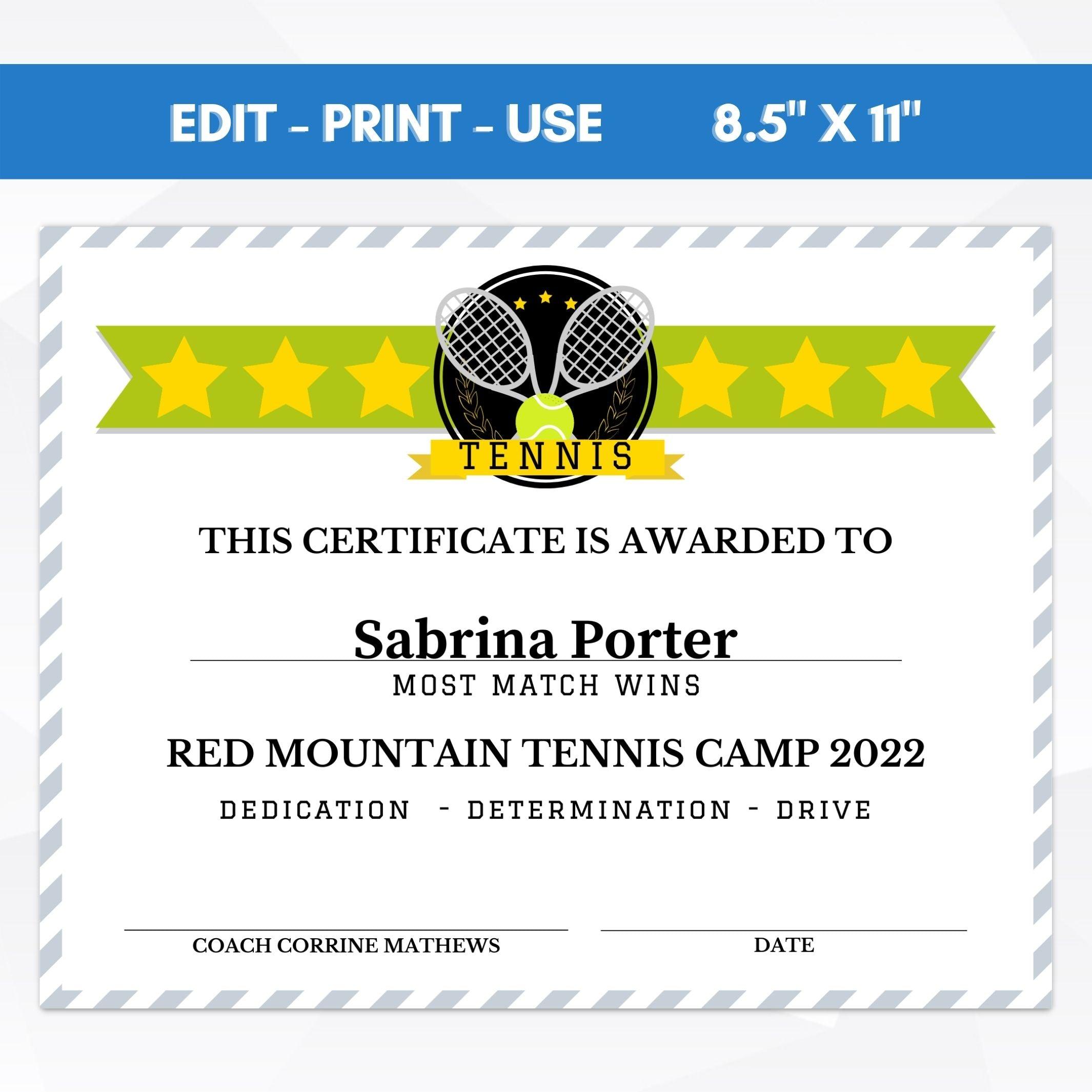 Badminton Certificate Template