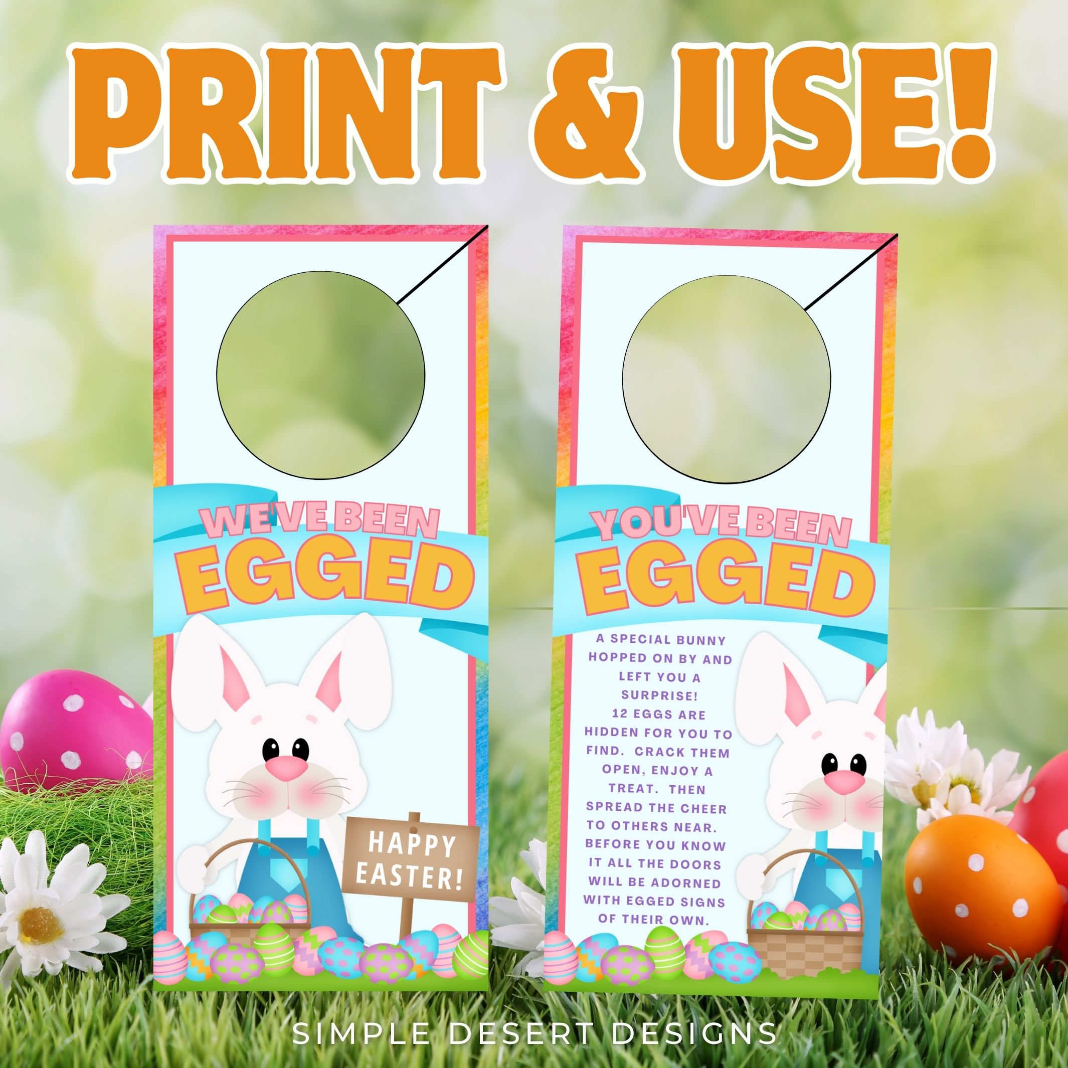 Easter Bunny You've Been Egged Printable – Simple Desert Designs