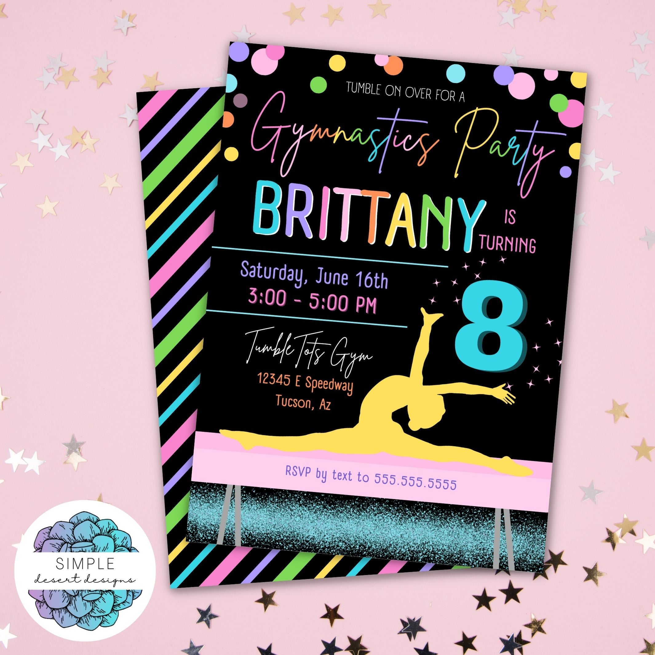 Gymnastics Party Invitations Printable