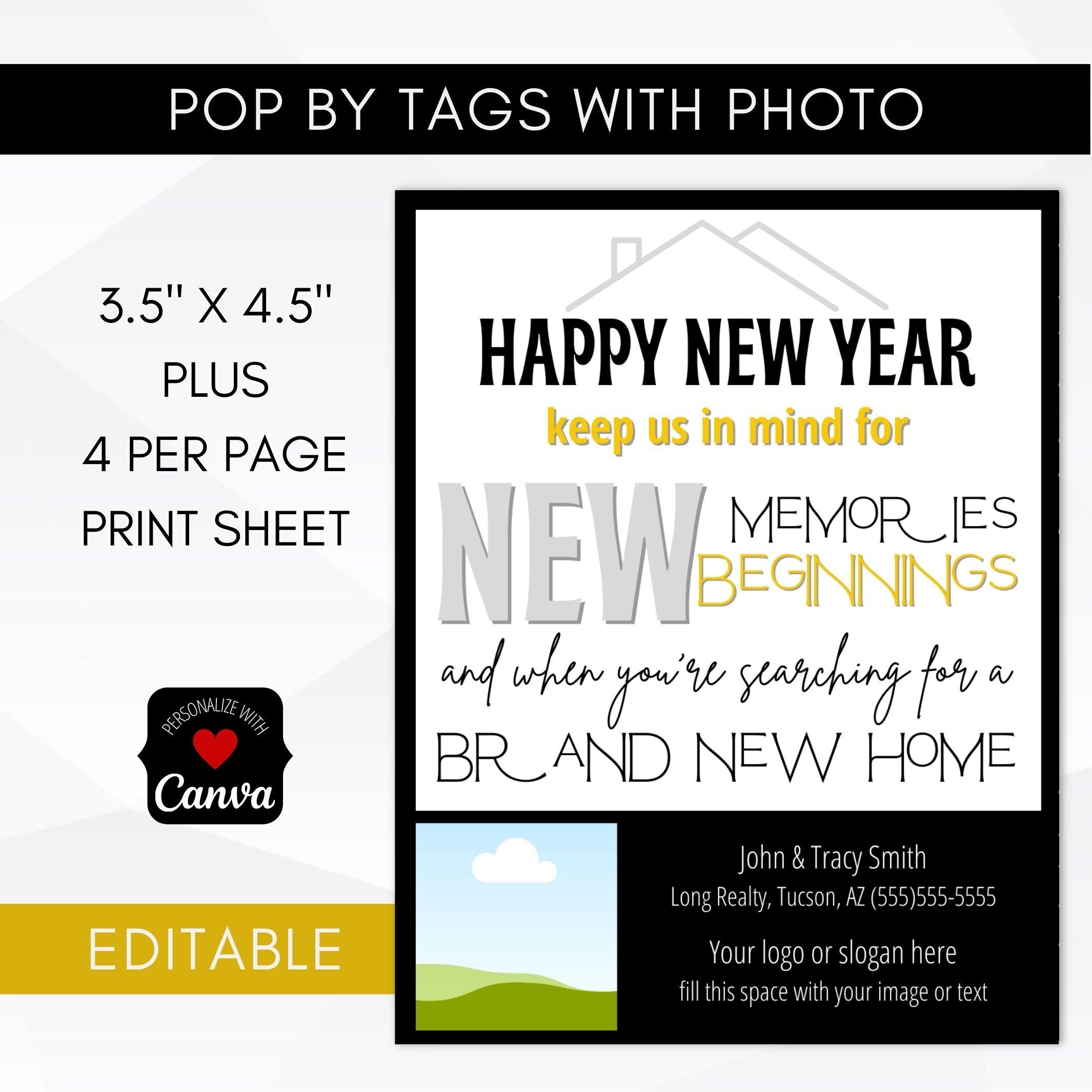 Happy New Year Pop By Tag Editable – Simple Desert Designs