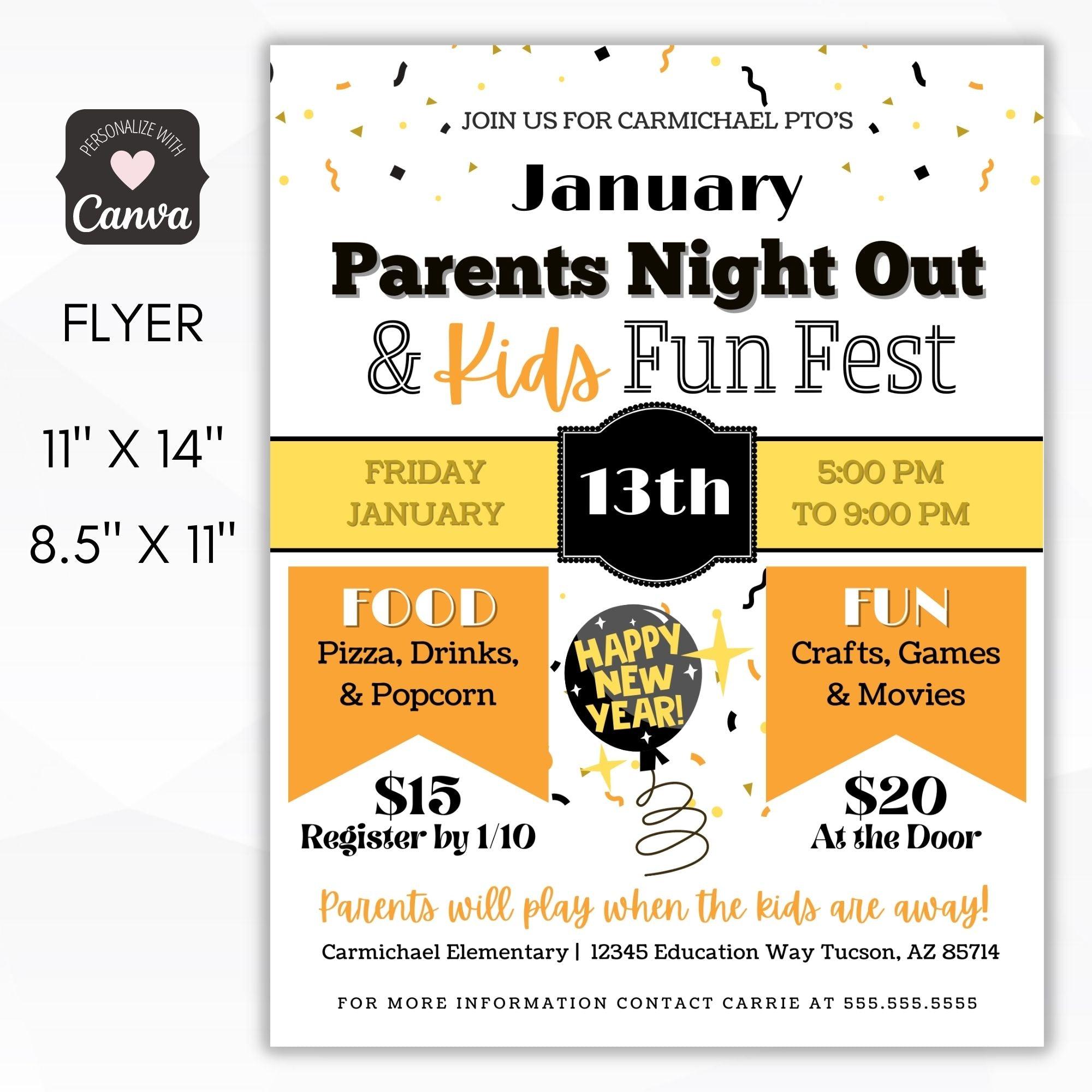 Family Night Out Flyer Family Game Night Clark School News
