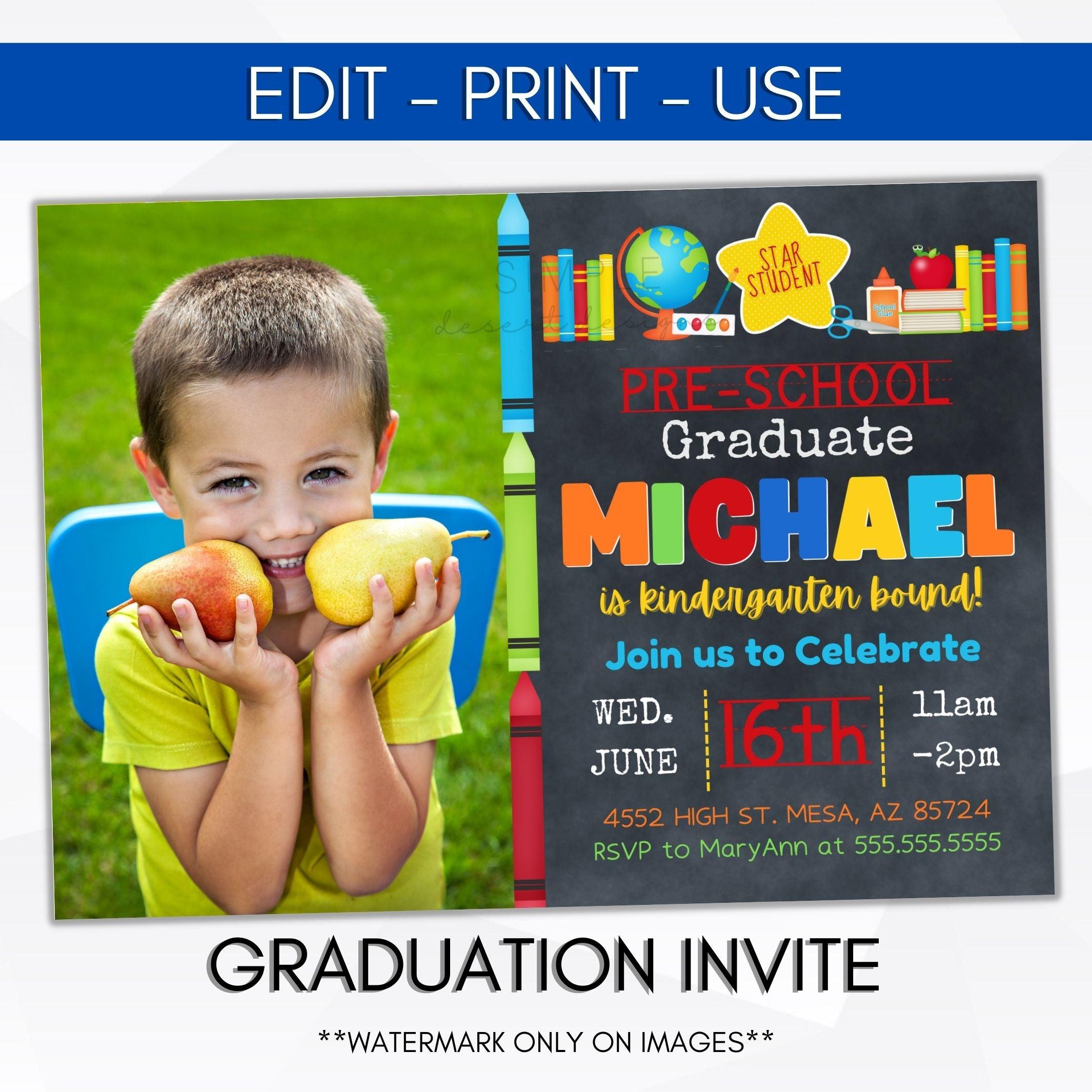 Preschool Graduation Party Invitations
