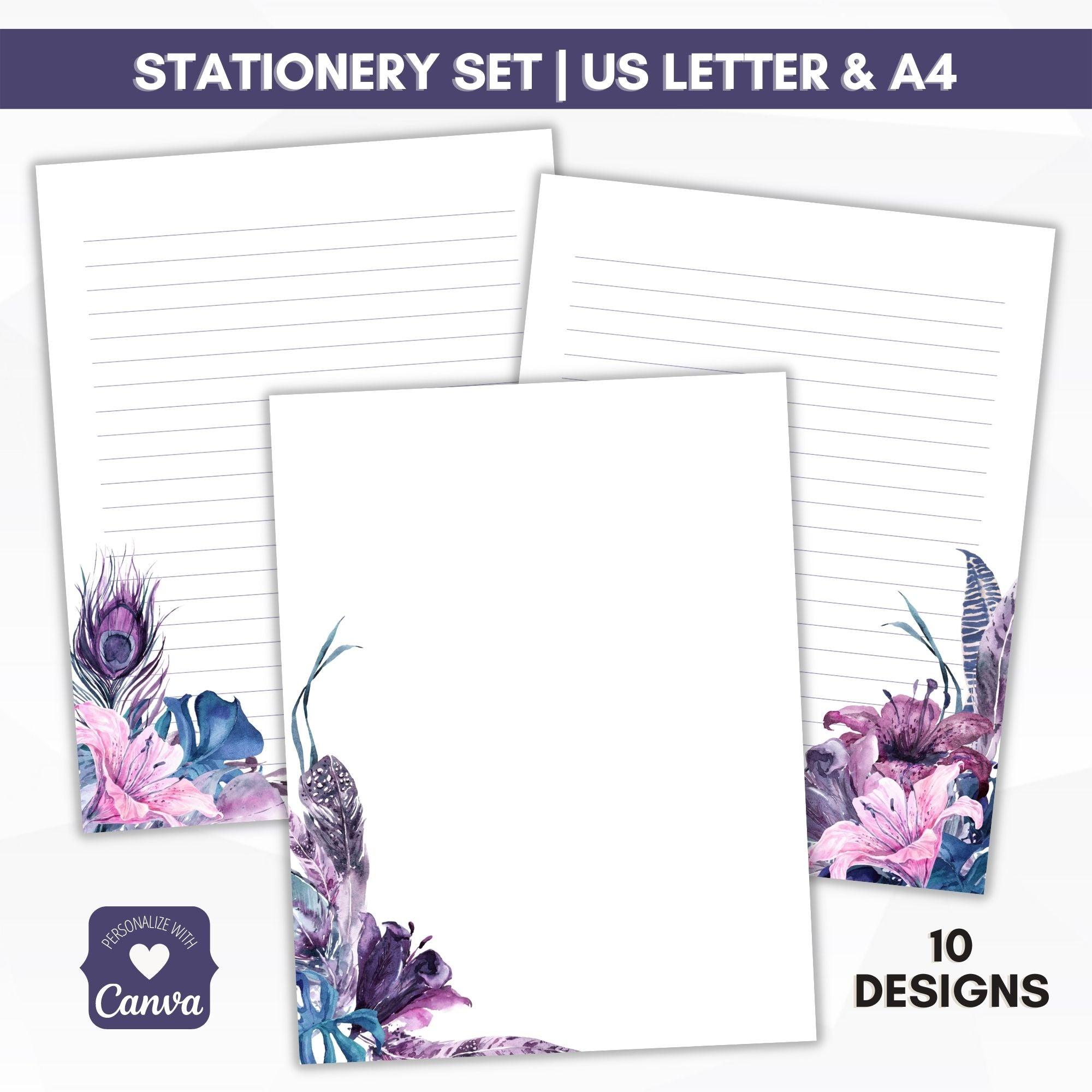 Printable Stationery Floral