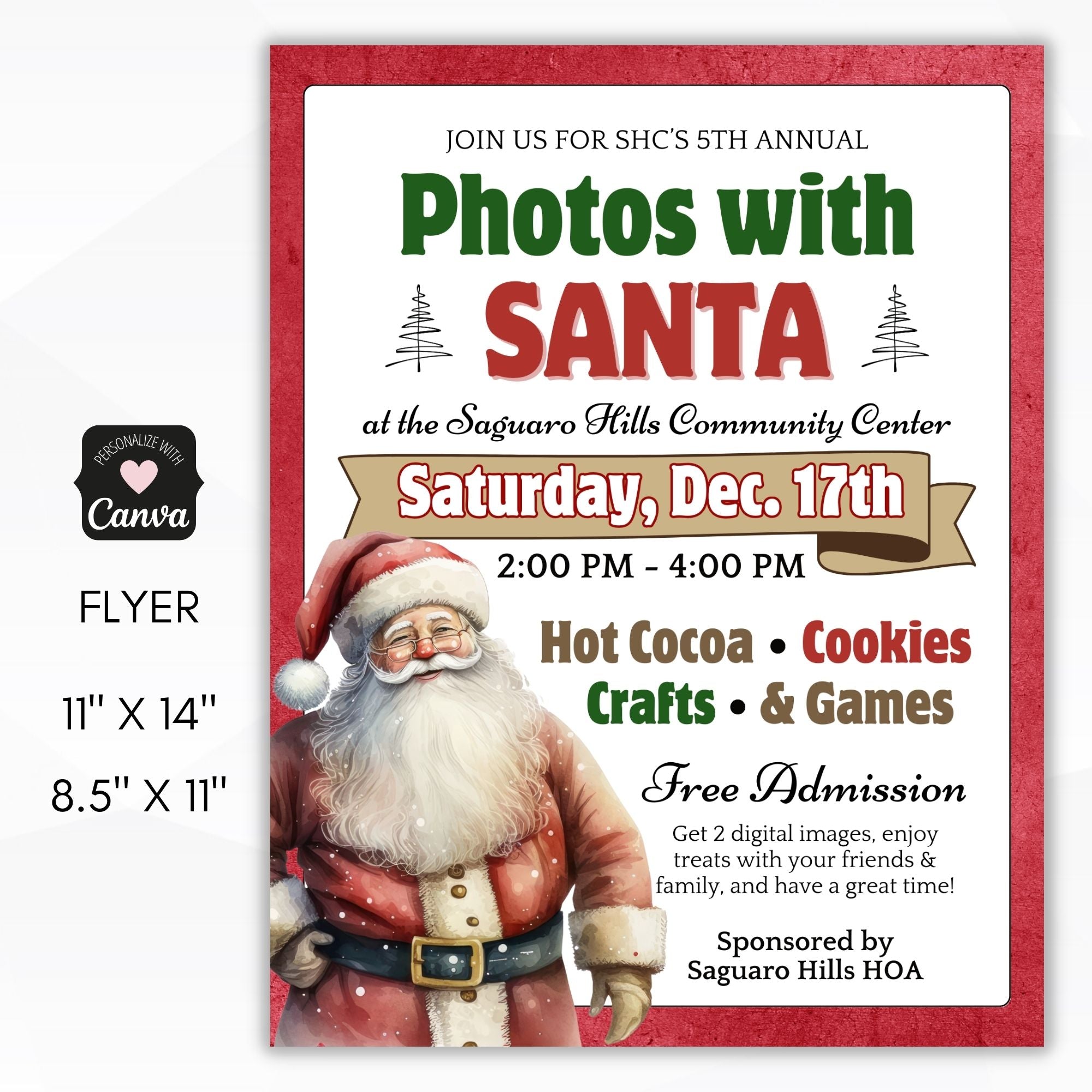 Retro Santa Photos Flyer Set – Simple Desert Designs