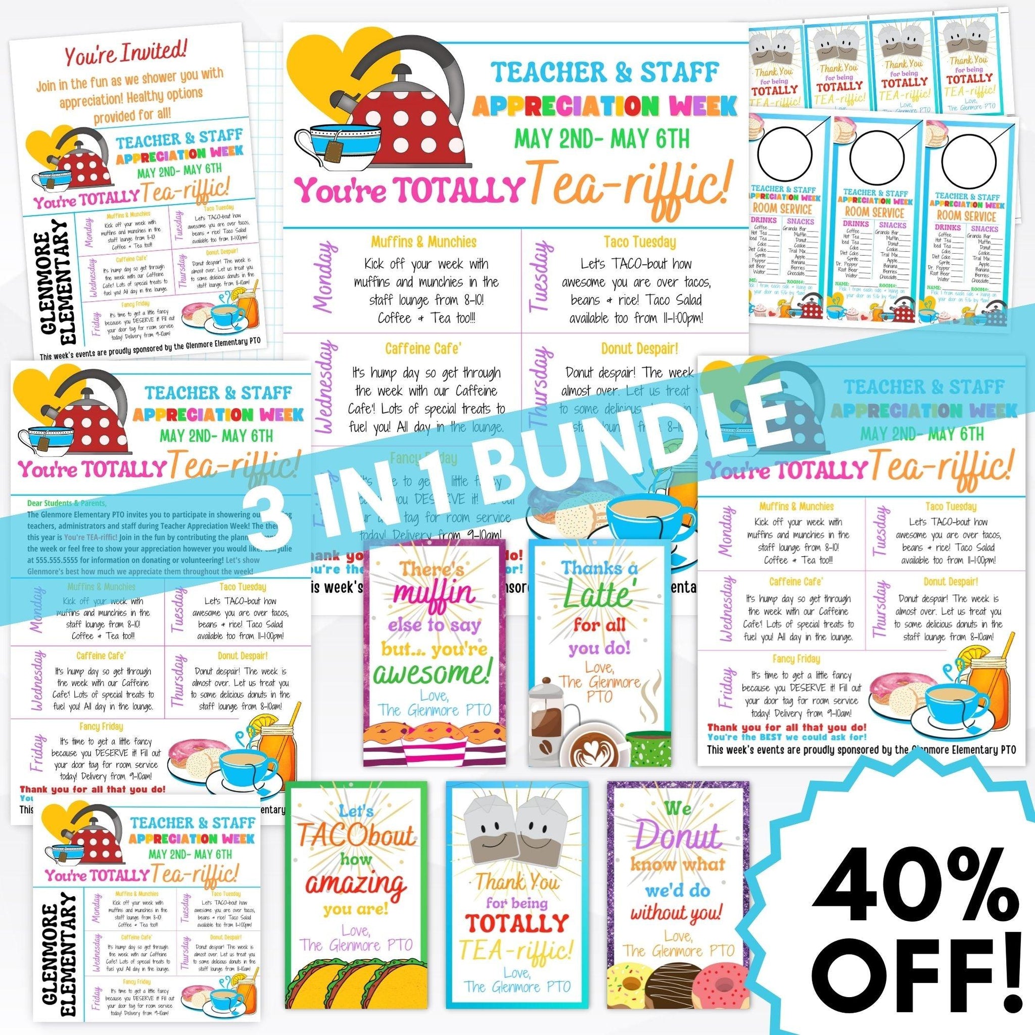 Editable Teacher Appreciation Week Bundle - Simple Desert Designs
