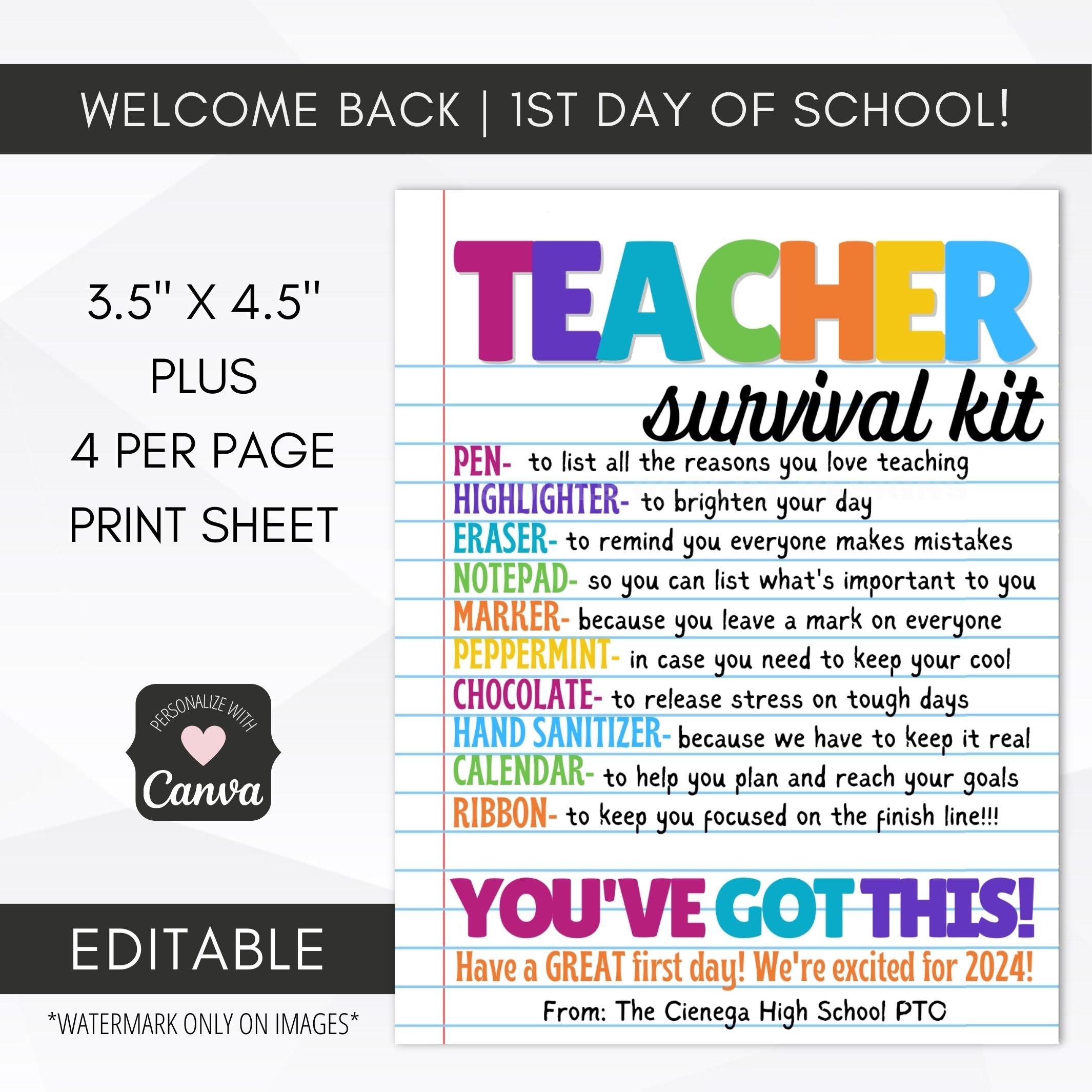 Teacher Survival Kit Gift Tag – Simple Desert Designs