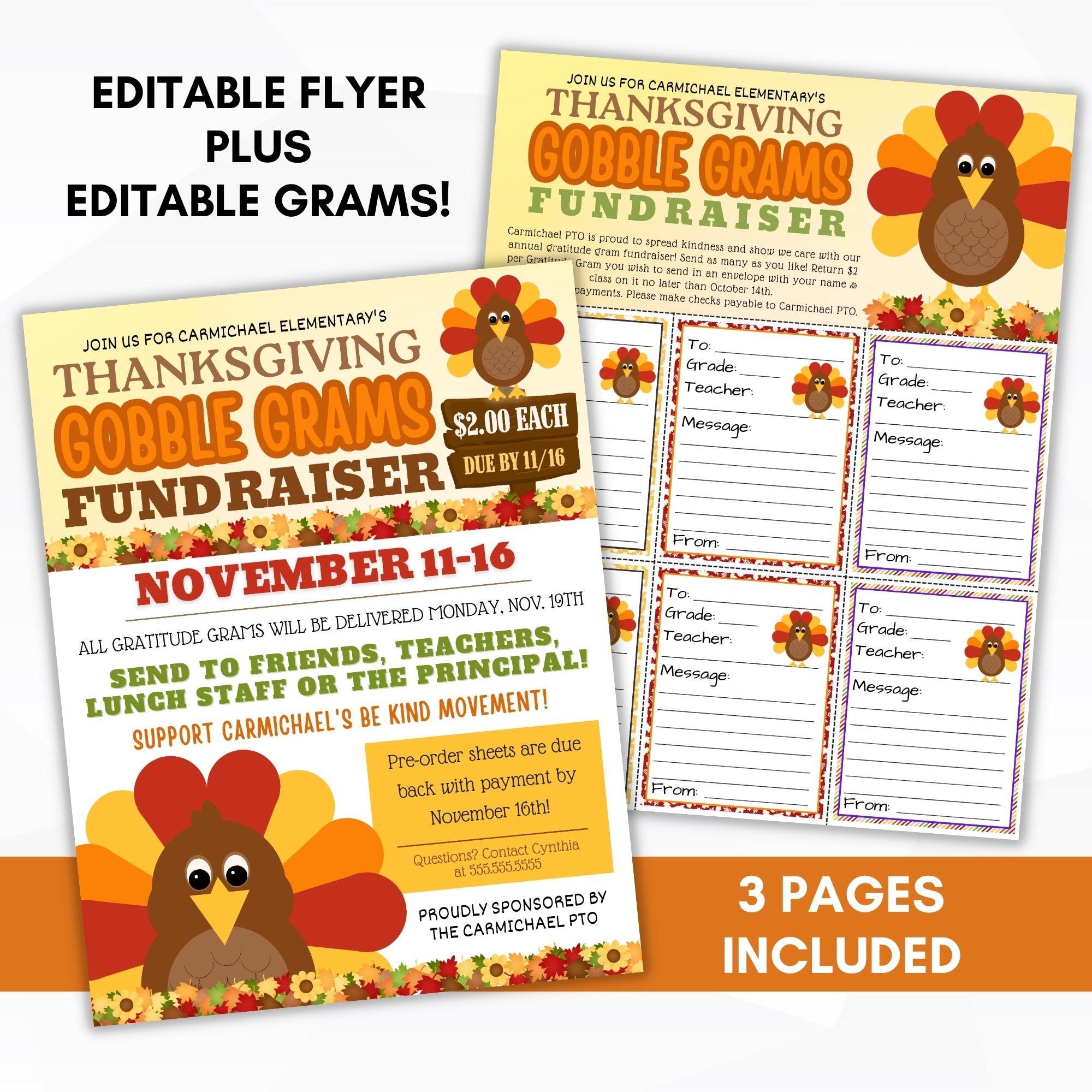 Thanksgiving Gobble Grams Fundraiser Set – Simple Desert Designs