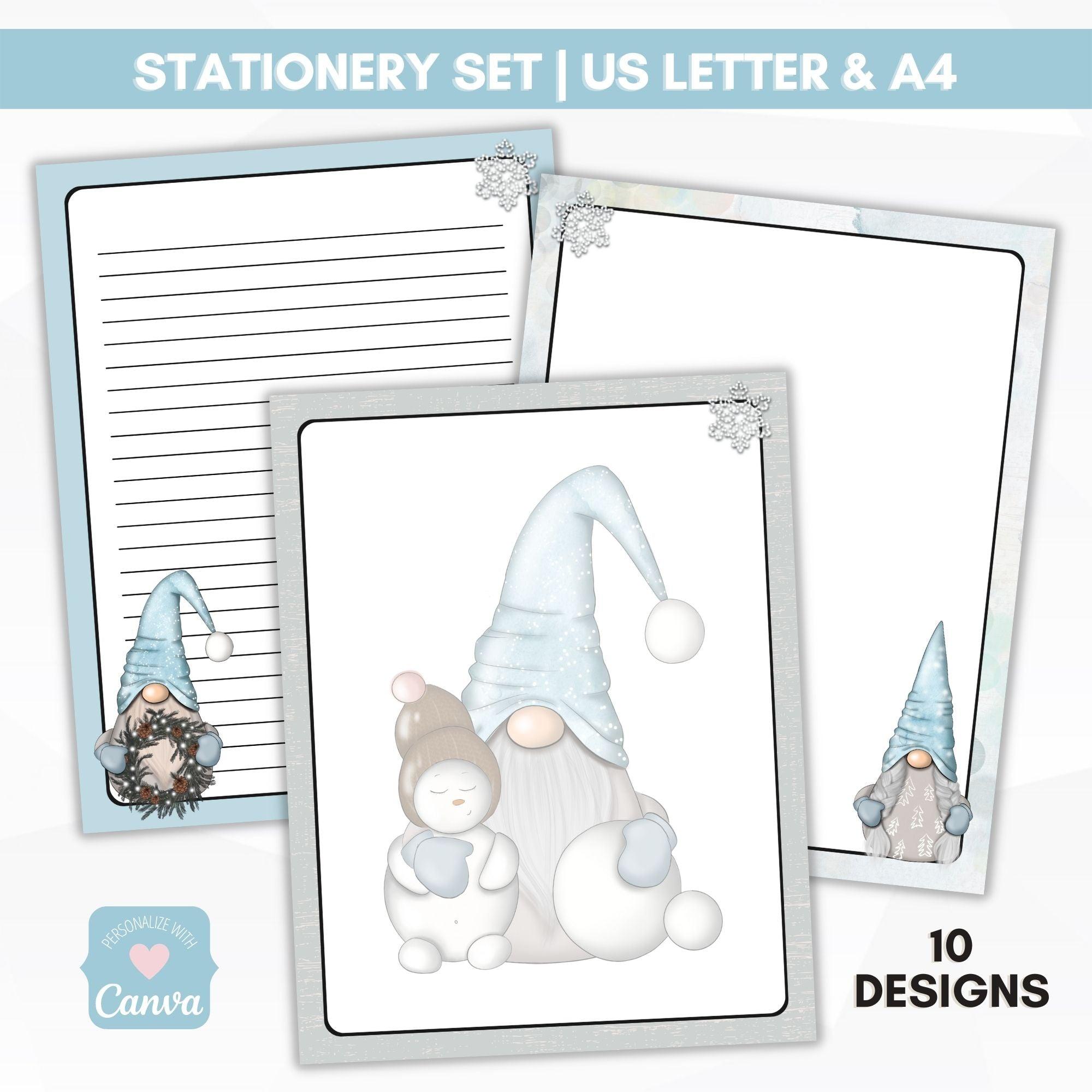 Winter Gnome Journal Paper Stationery Set – Simple Desert Designs