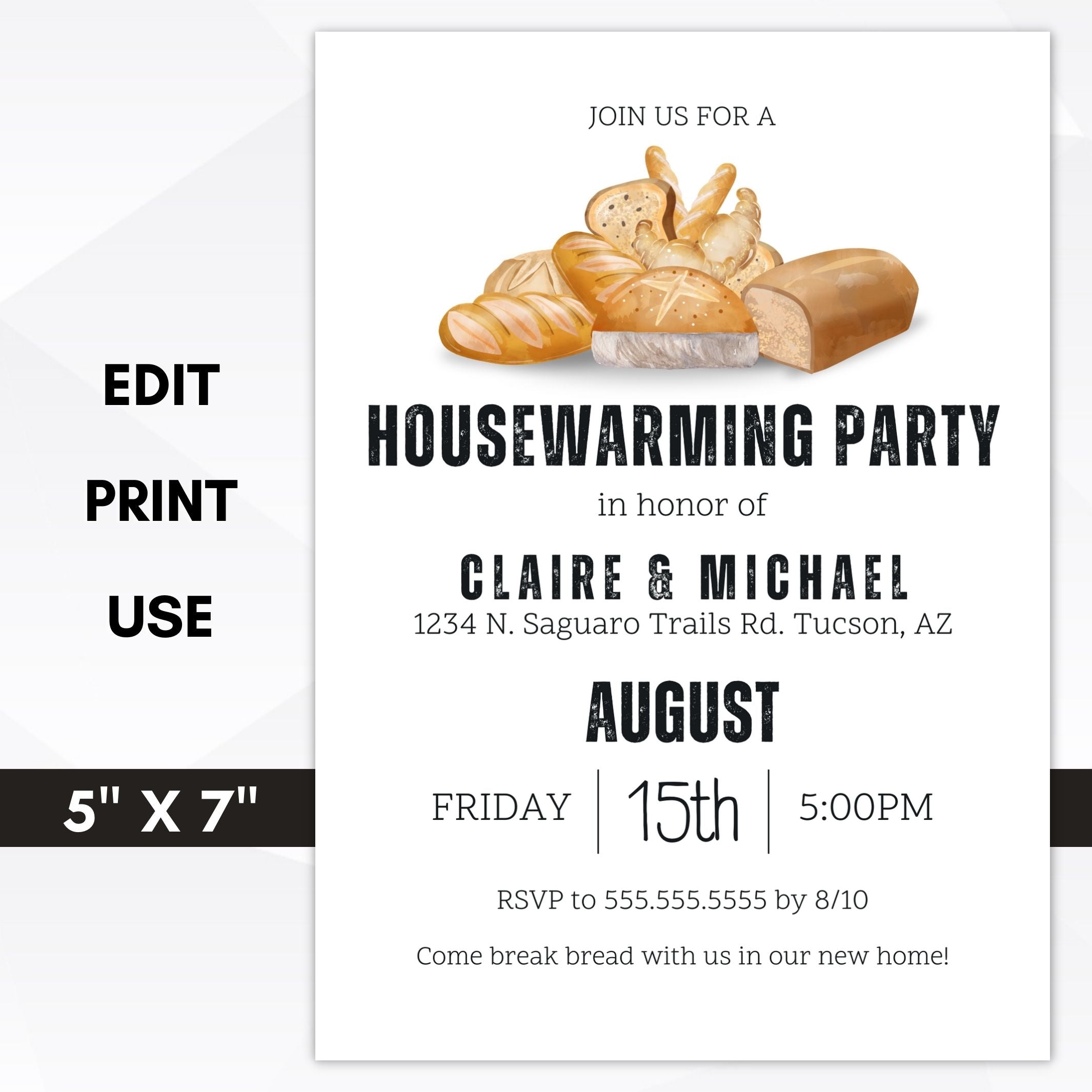 Break Bread Housewarming Invite – Simple Desert Designs