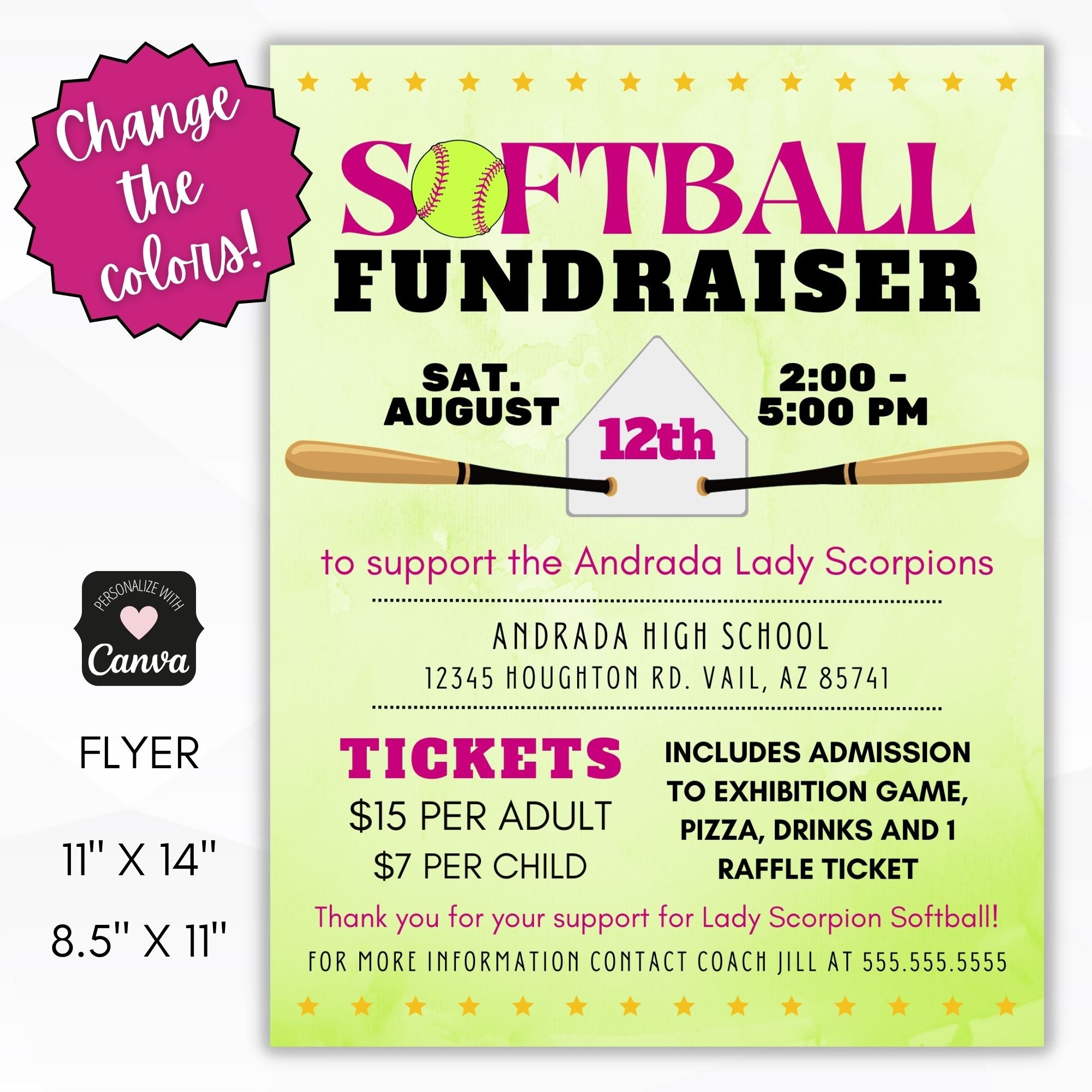 Softball Team Fundraiser Flyer – Simple Desert Designs