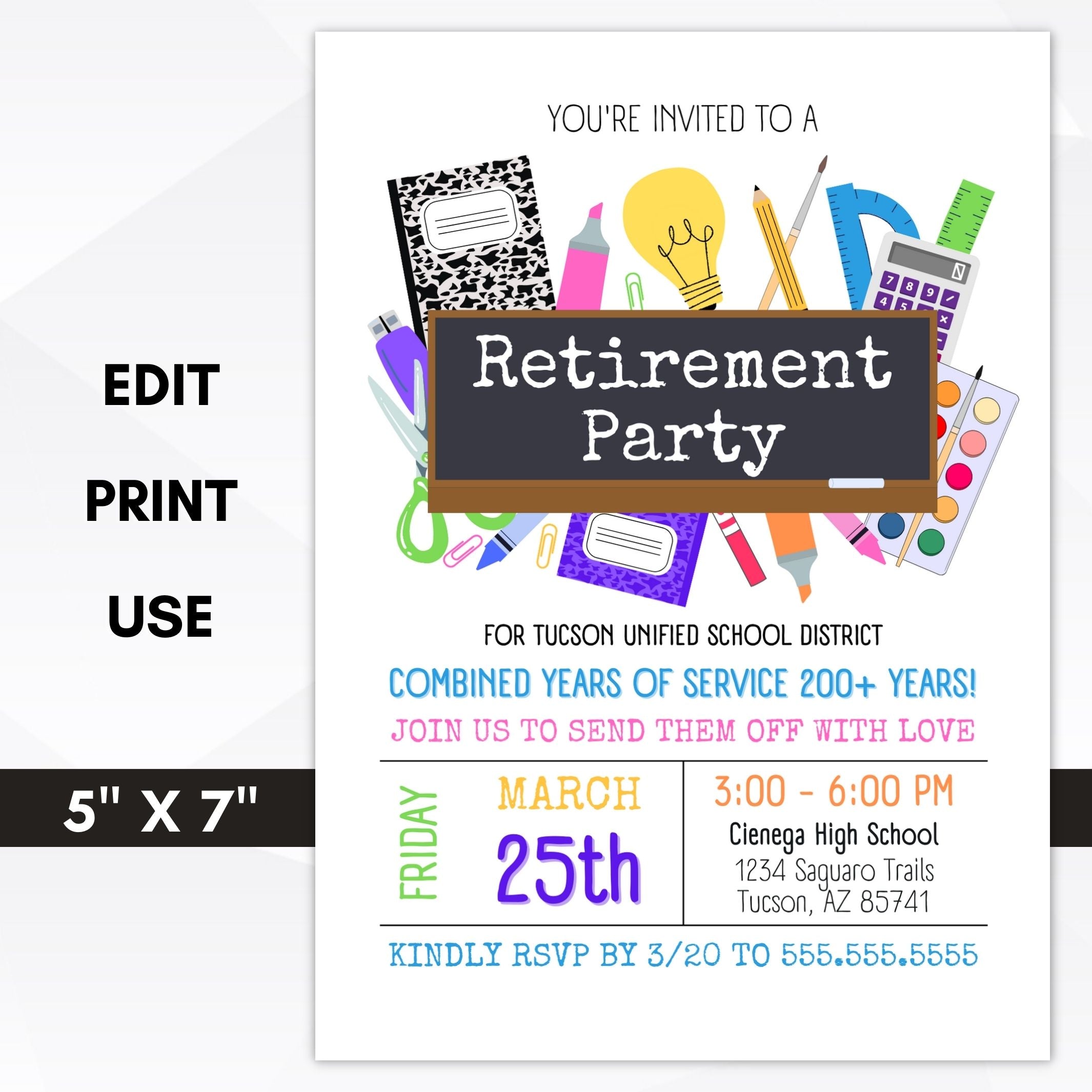 Teacher Retirement Invitations