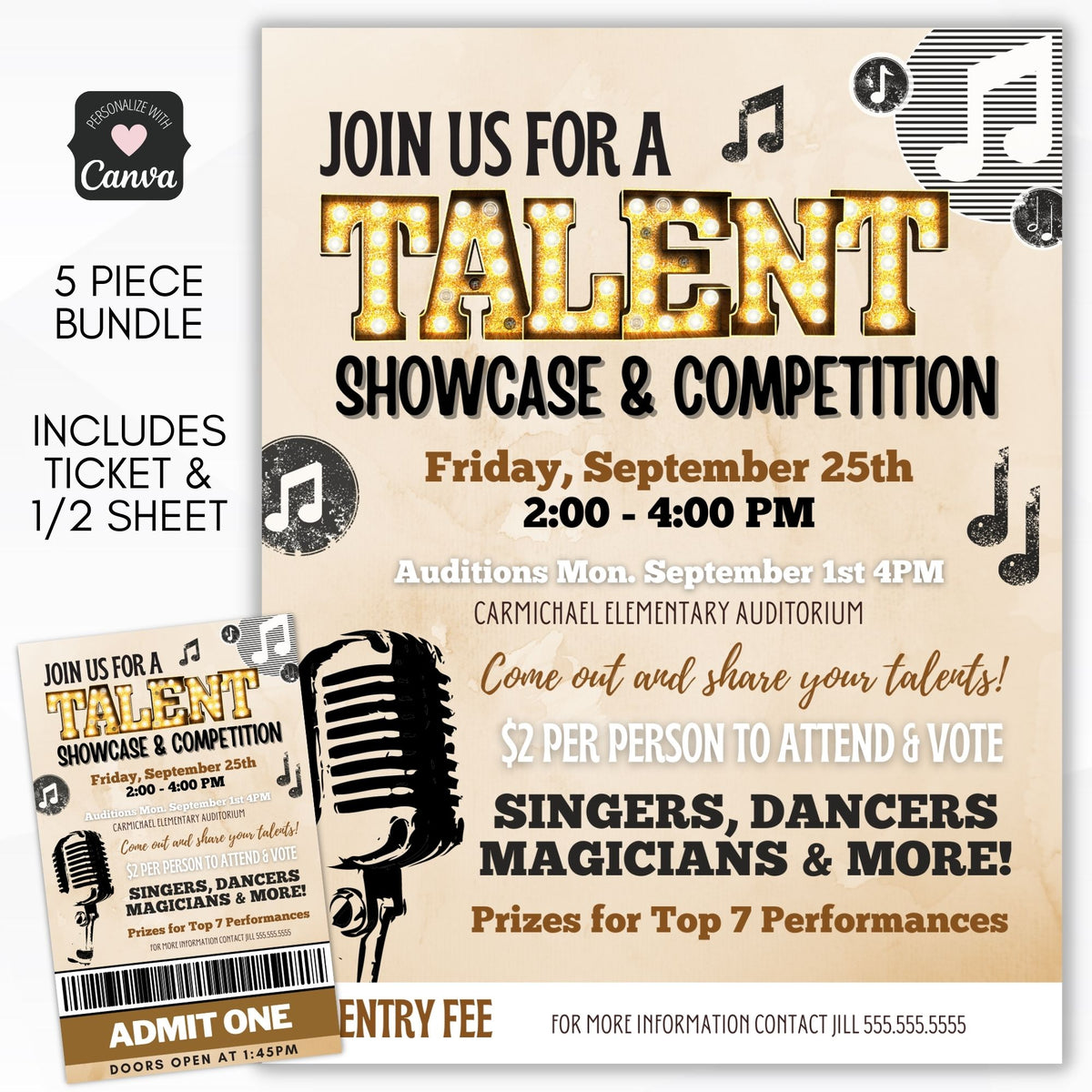 Talent Show Fundraiser Template Kit - Simple Desert Designs