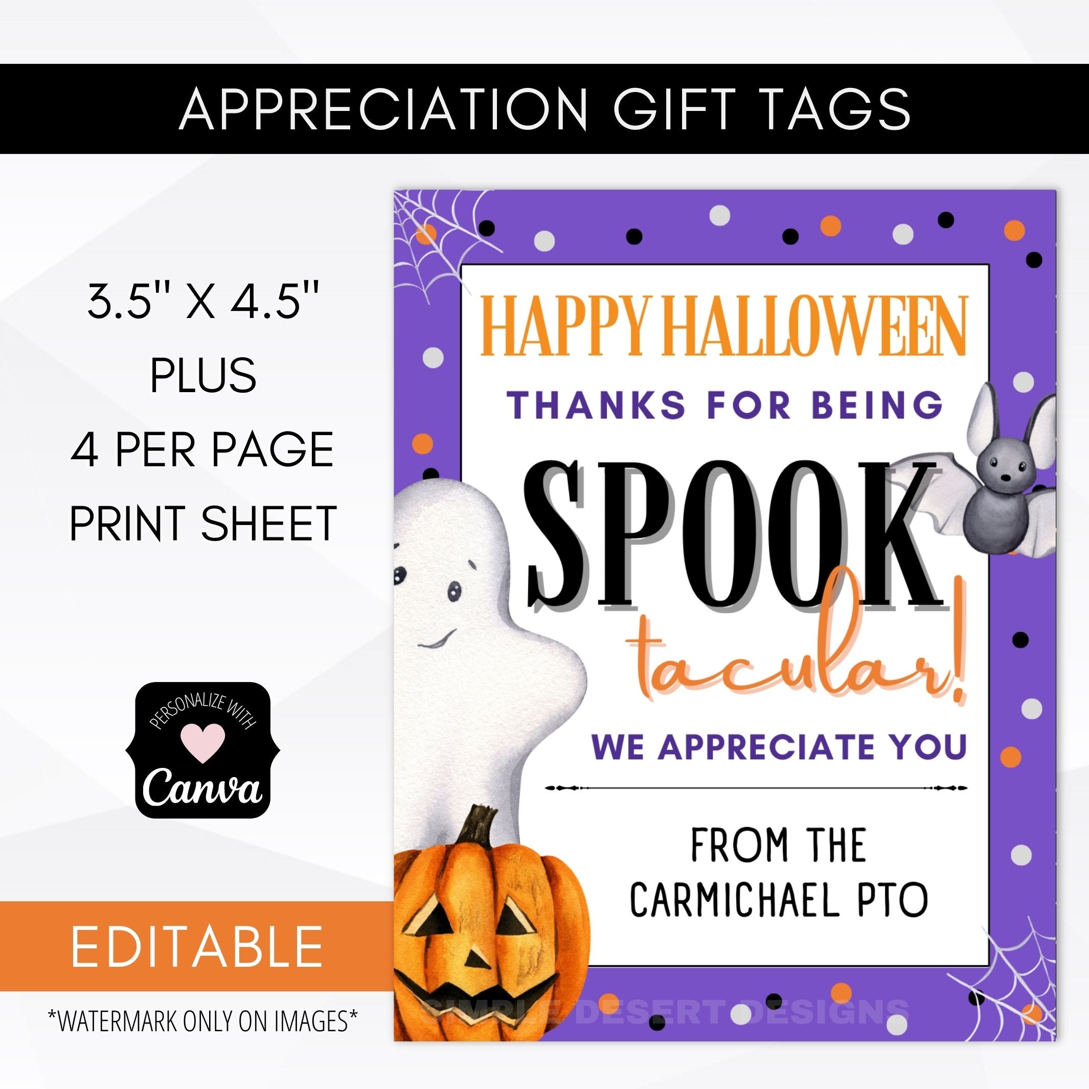Spooktacular Appreciation Tags – Simple Desert Designs