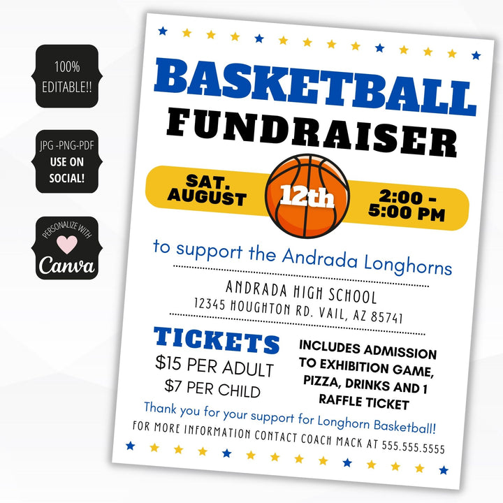 Customizable Basketball Flyer – Simple Desert Designs