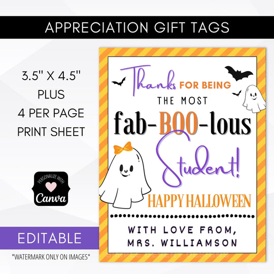 Halloween Treat Tags for Students – Simple Desert Designs