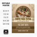 Rustic Music Festival Poster Templates | Simple Desert Designs