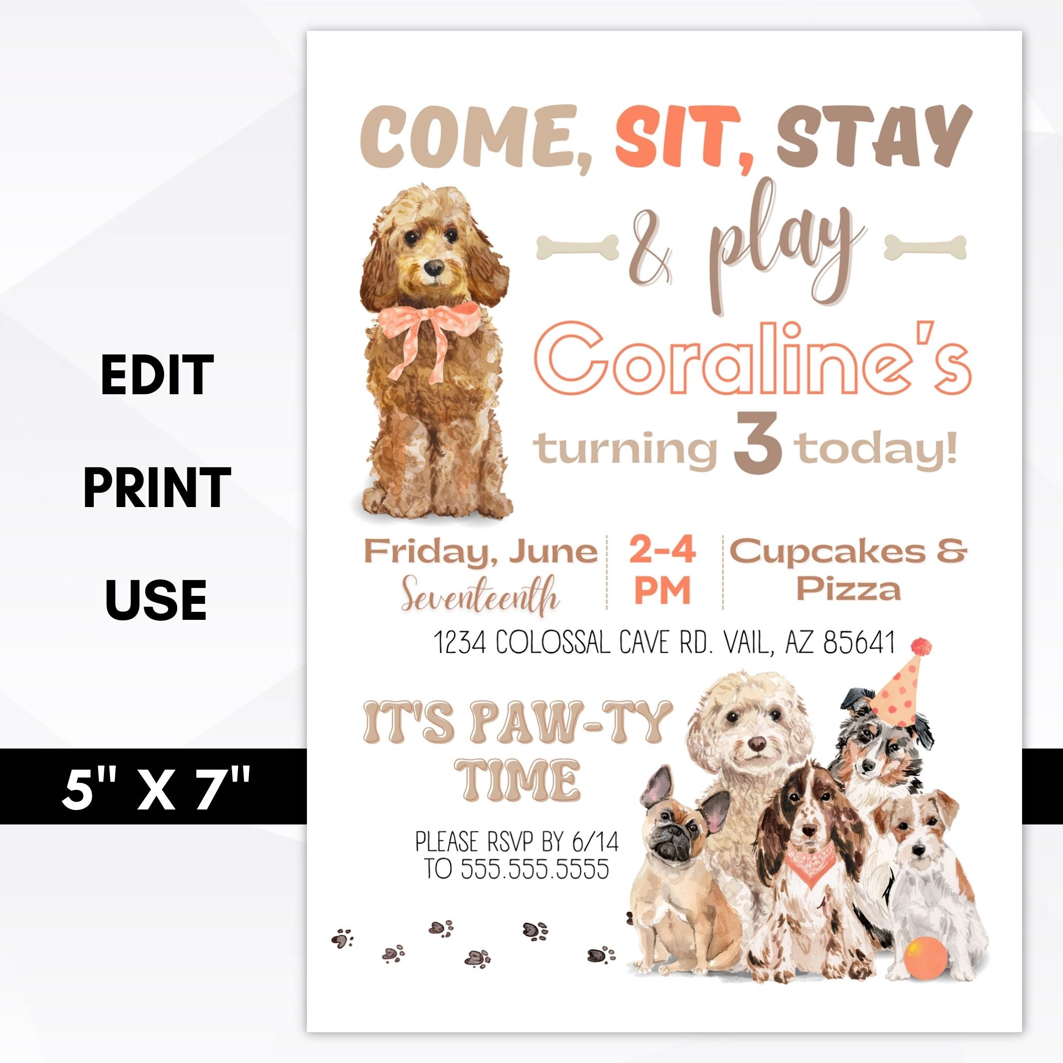 Dog Birthday Cards Invitations