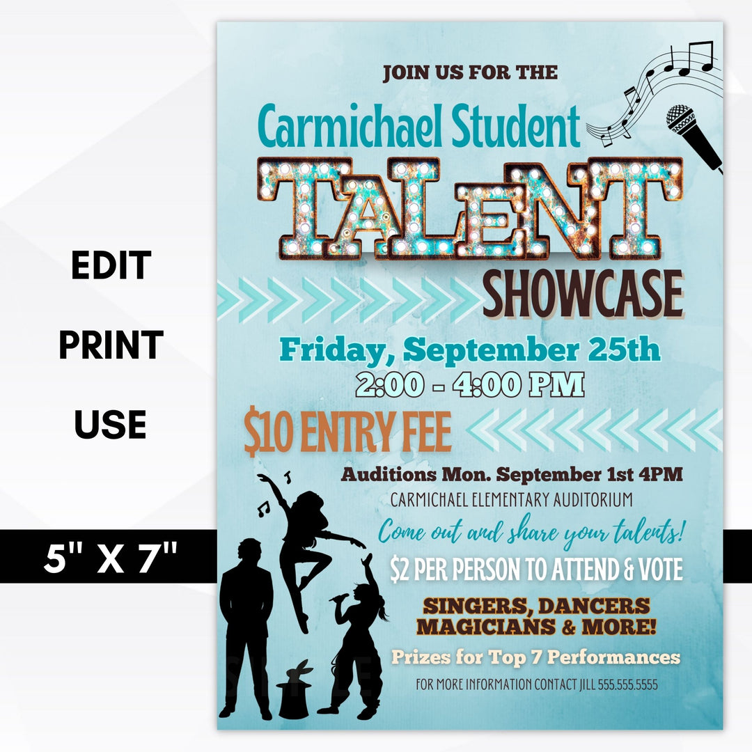 Talent Show Invitation | Simple Desert Designs