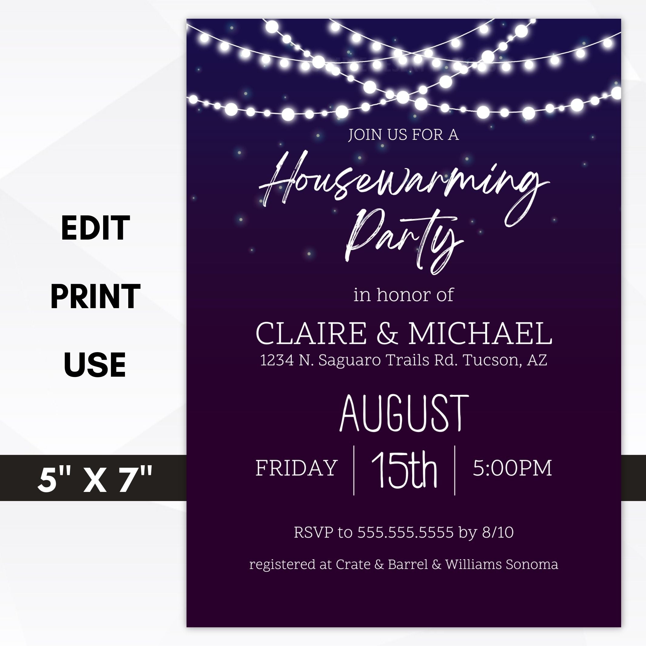 Formal Housewarming Invite – Simple Desert Designs