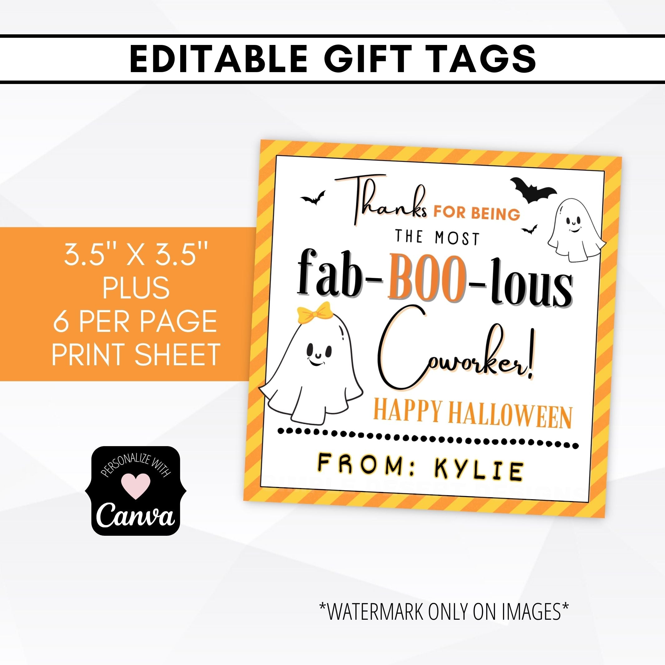 Faboolous Coworker Gift Tags Halloween – Simple Desert Designs