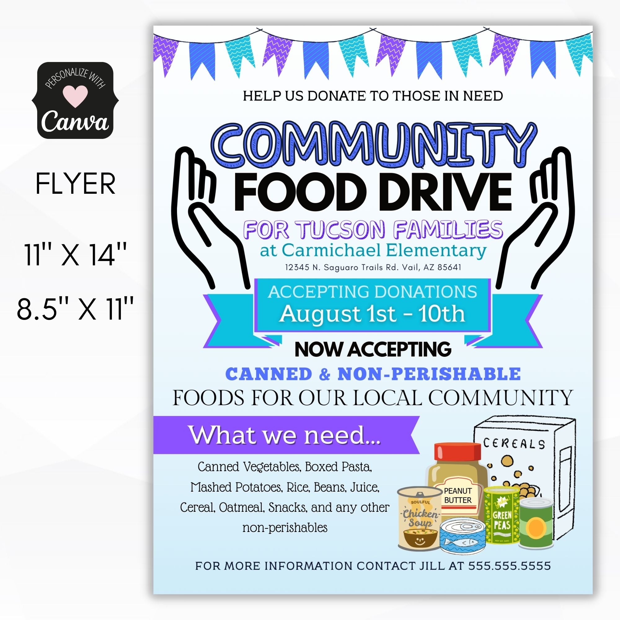 Community Food Drive Flyer – Simple Desert Designs