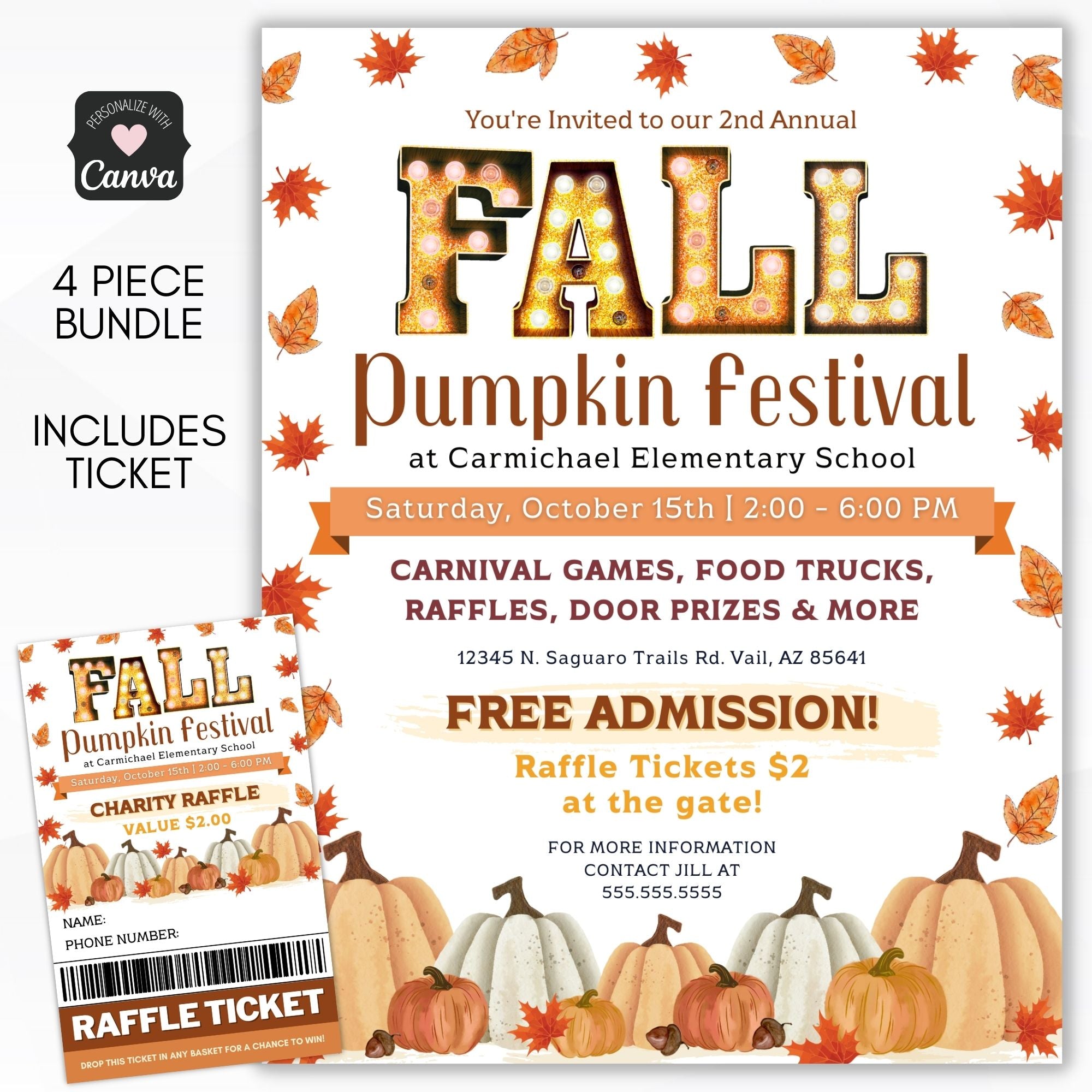 Fall Pumpkin Festival Poster Bundle – Simple Desert Designs