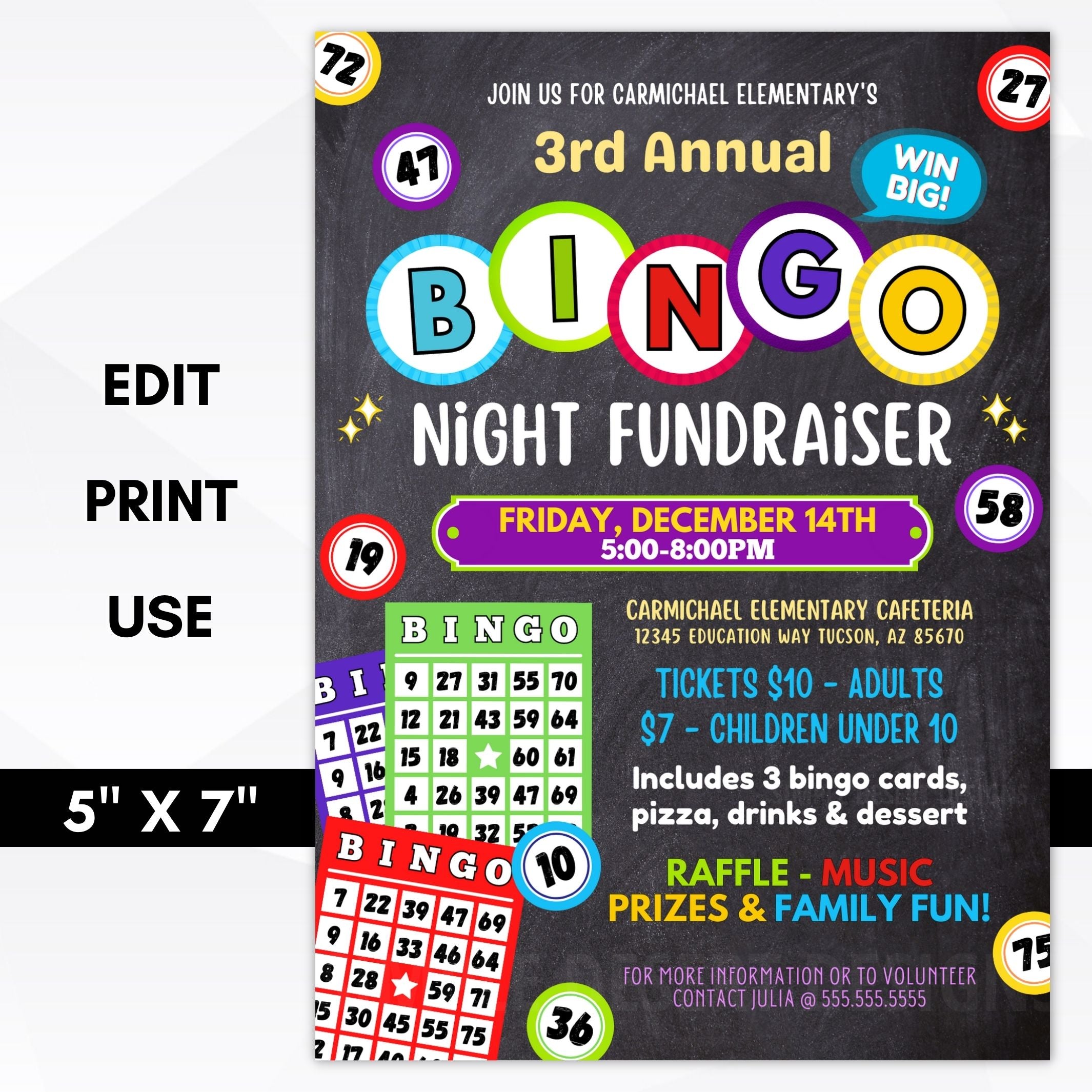 Bingo for Fundraising Invitation – Simple Desert Designs