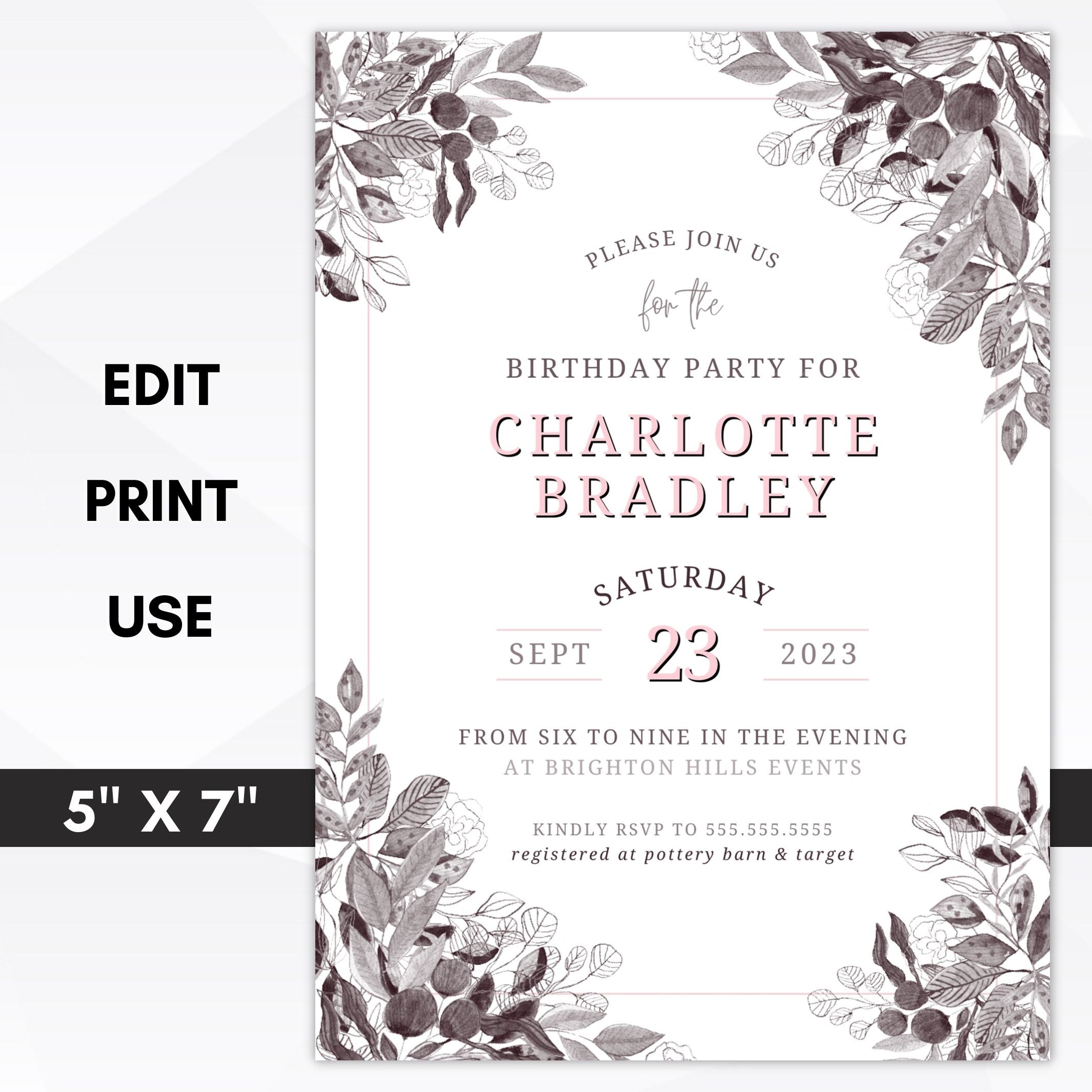 Elegant Vintage Birthday Invite – Simple Desert Designs