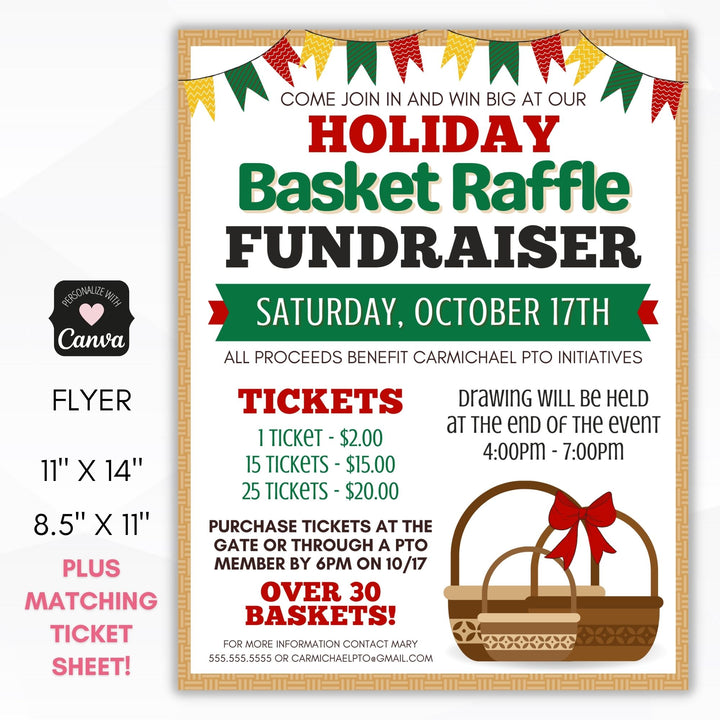 Holiday Basket Raffle Flyer – Simple Desert Designs