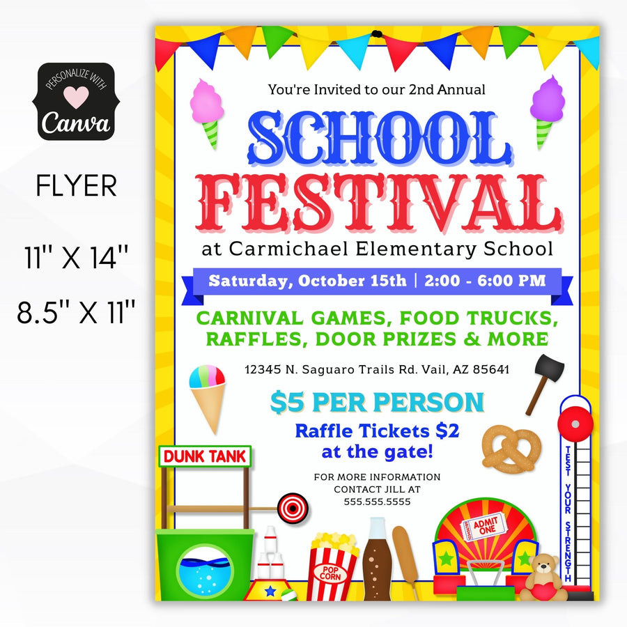 Colorful School Festival Flyer – Simple Desert Designs