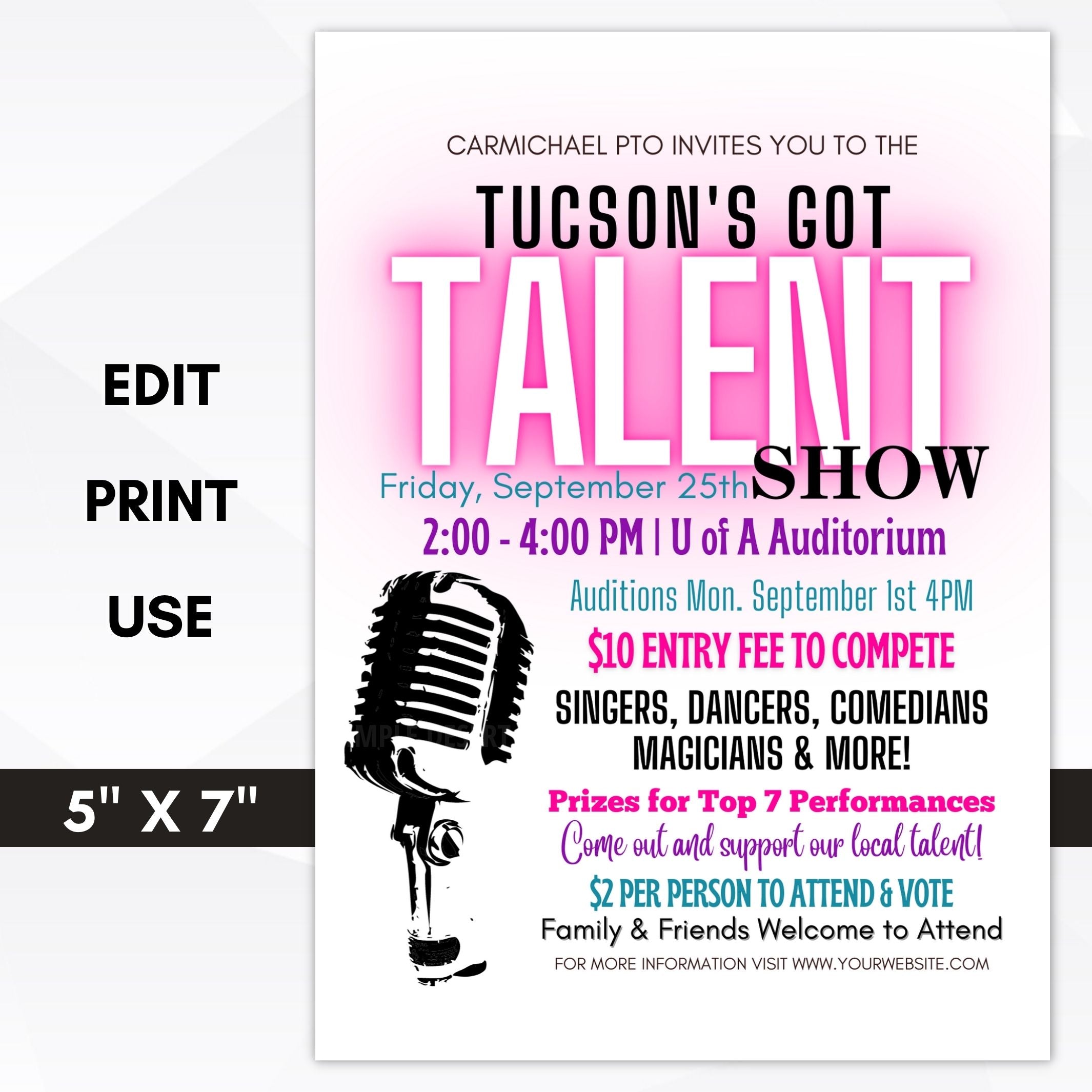 Talent Show Event Invitation – Simple Desert Designs