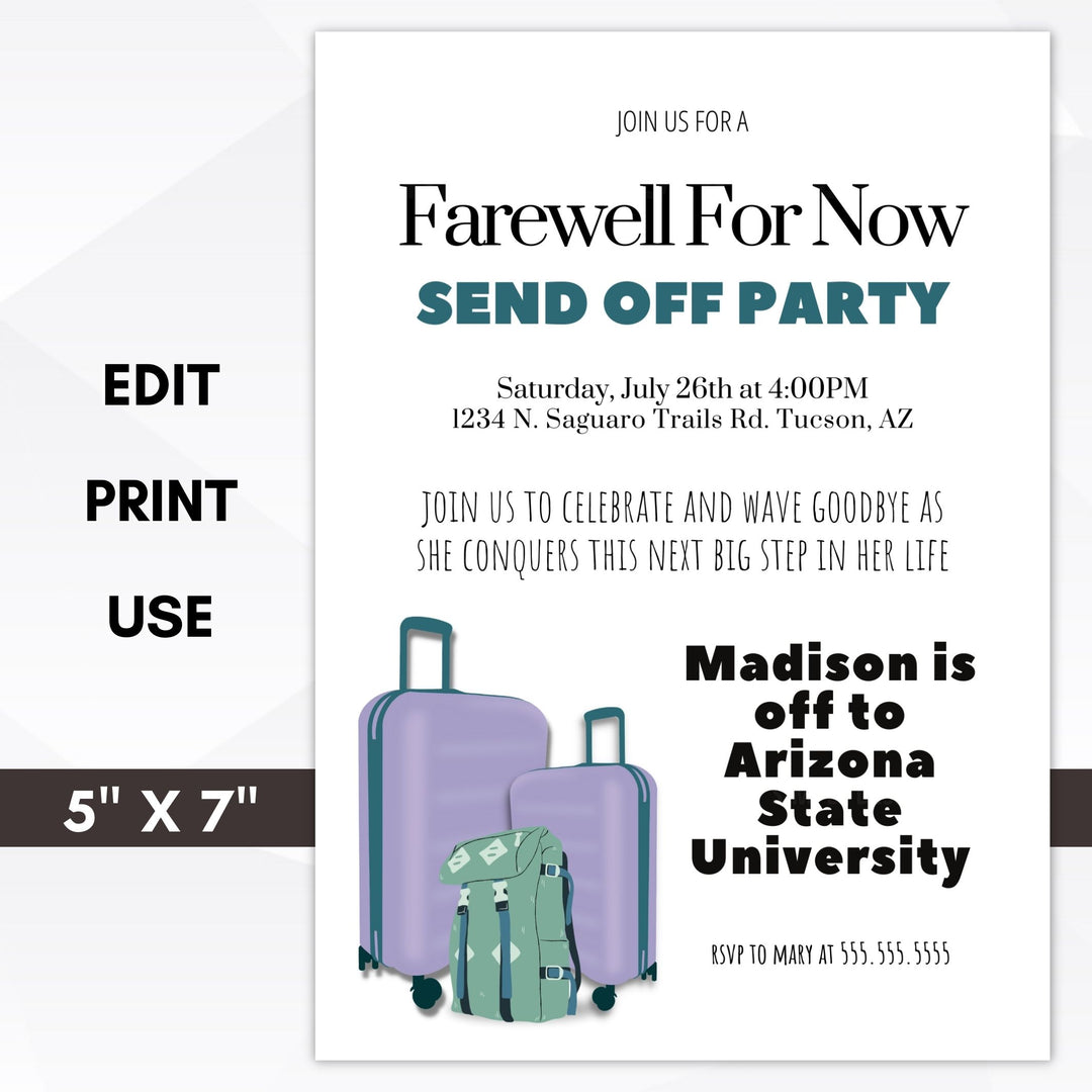 Send Off Party Invitation | Simple Desert Designs