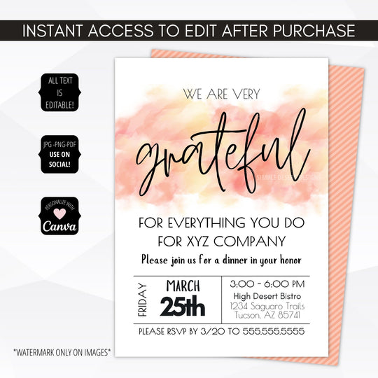 Employee Appreciation Party Invite | Simple Desert Designs