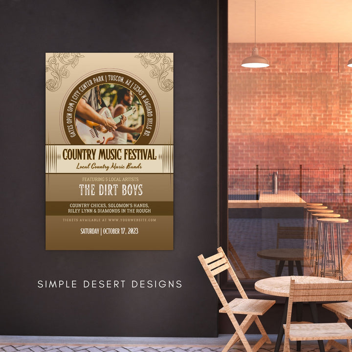 Rustic Music Festival Poster Templates – Simple Desert Designs
