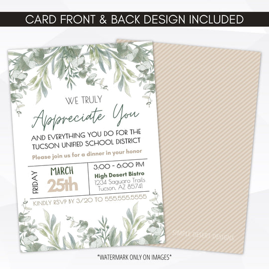 Botanical Appreciation Invite | Simple Desert Designs