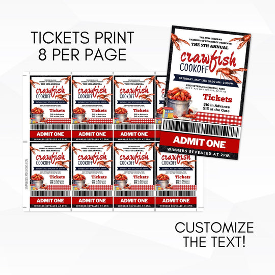 Crawfish Boil Flyer Poster Ticket Bundle | Simple Desert Designs