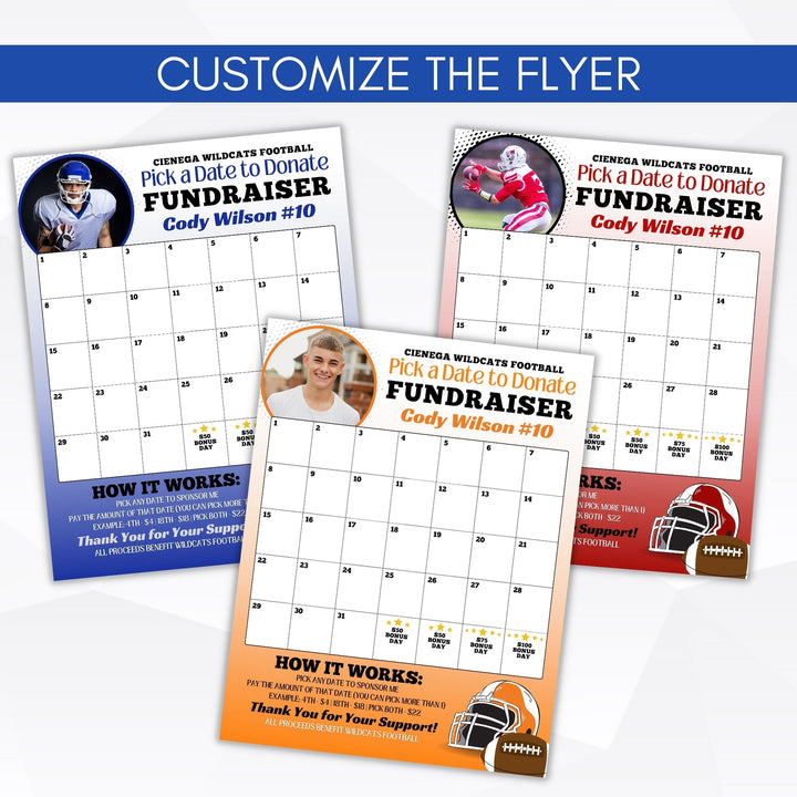 Football Calendar Fundraiser Template | Simple Desert Designs
