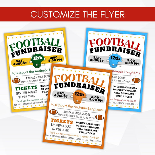 Football Fundraiser Flyer Template | Simple Desert Designs